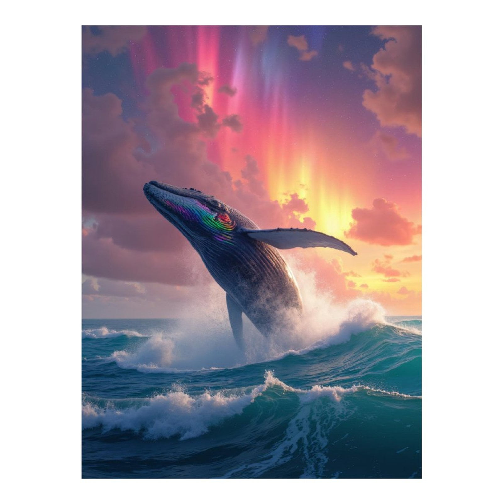 Diamond Art Kit for Adults, Rainbow Whale Ocean Sunset Sky Diamond ...