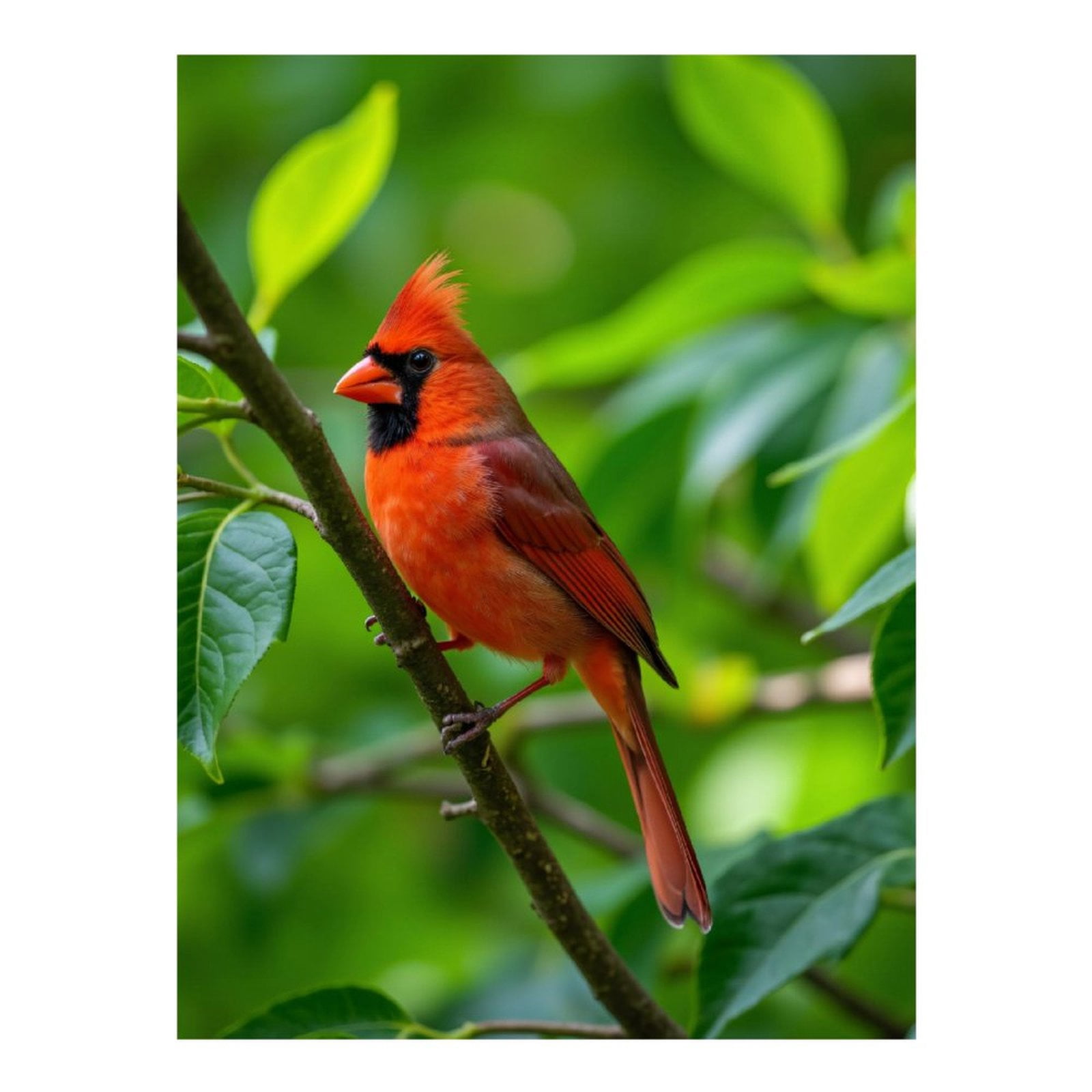 Diamond Art Kit for Adults, Red Bird Perched Greenery Branch Diamond ...