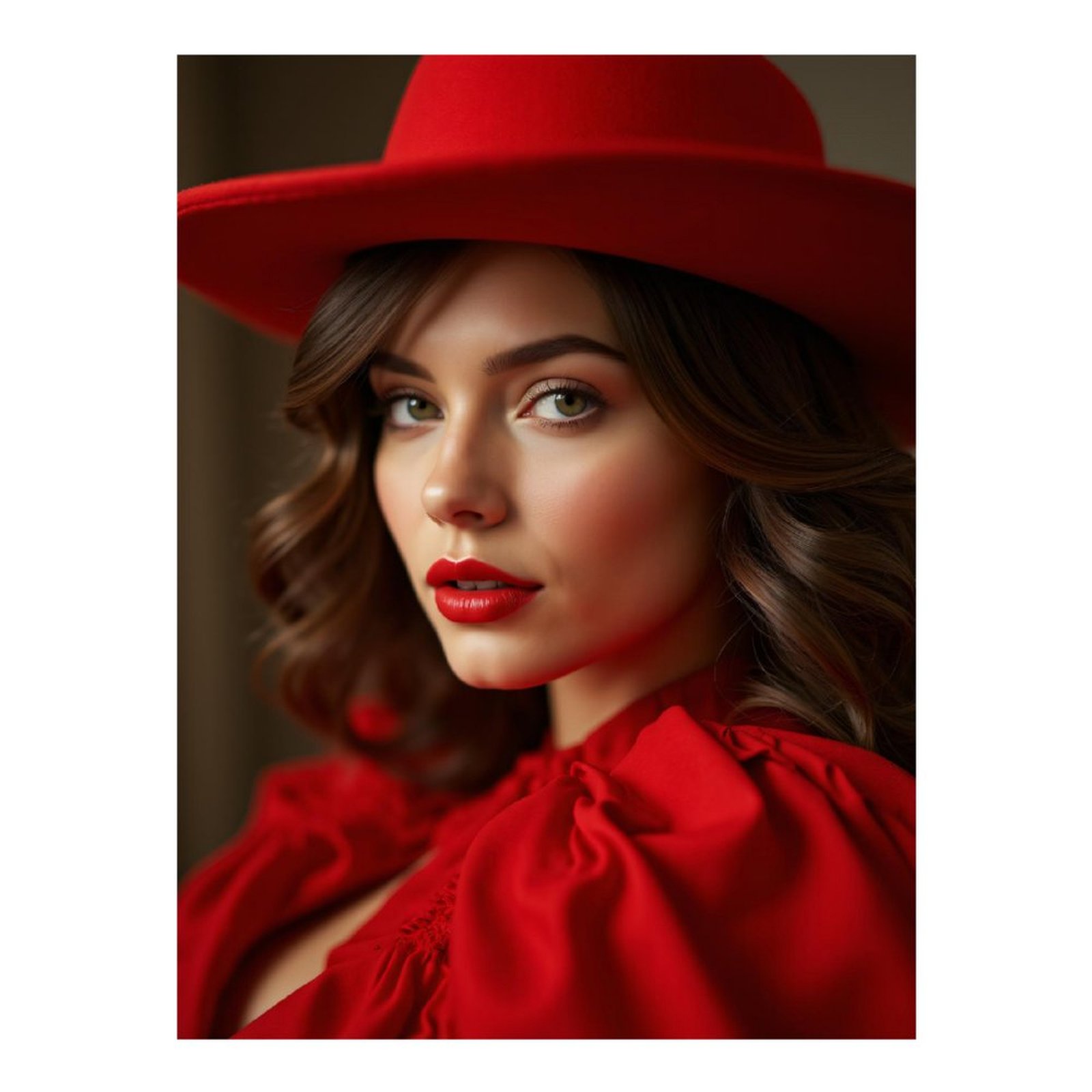 Diamond Art Kit for Adults, Red Hat Woman Elegance Portrait Diamond ...