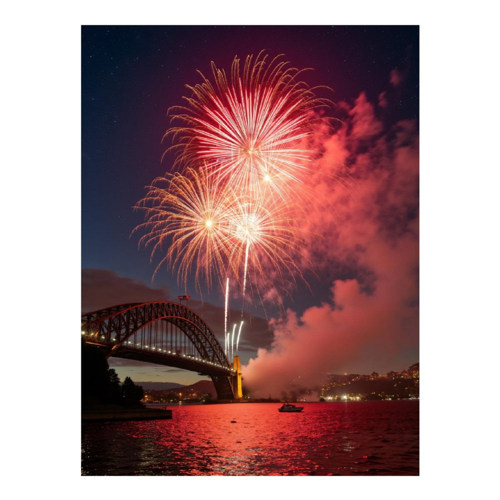 Diamond Art Kit for Adults, Red Sky Celebration Sydney Harbor Diamond Painting for Adults ...