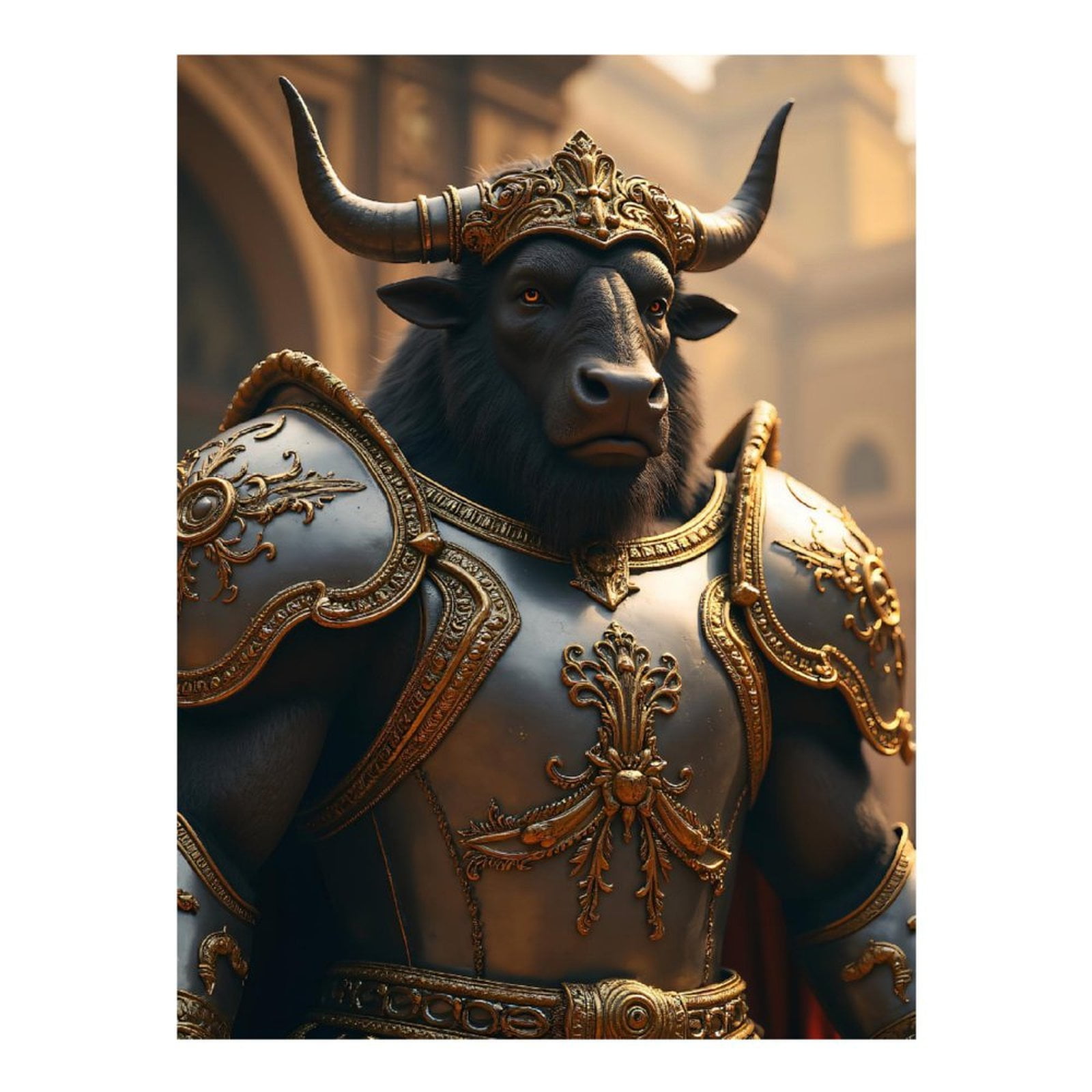 Diamond Art Kit for Adults, Regal Bull Warrior Armor Diamond Painting ...