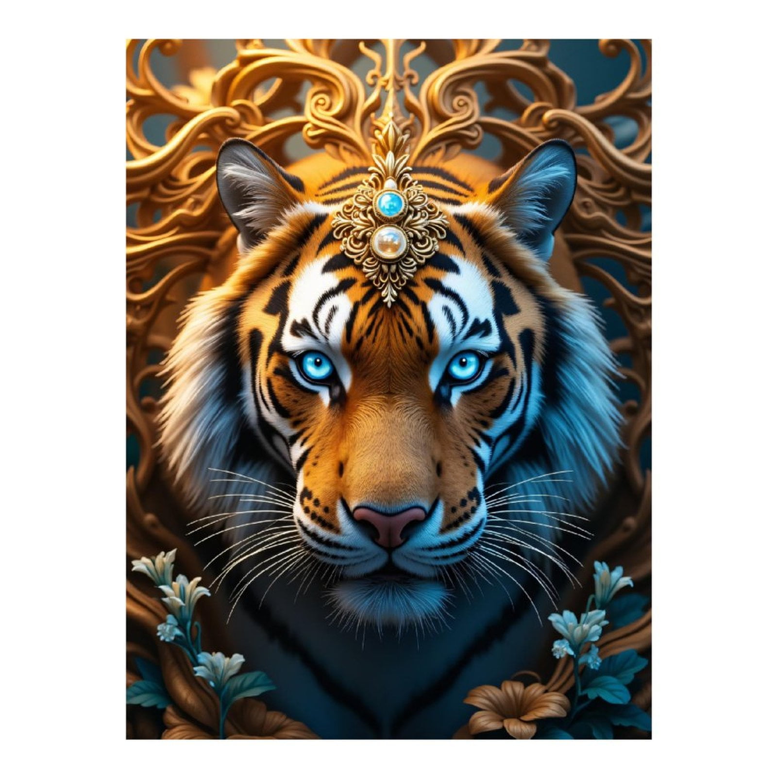 Diamond Art Kit for Adults, Regal Tiger Jewel Adorned Portrait Diamond ...