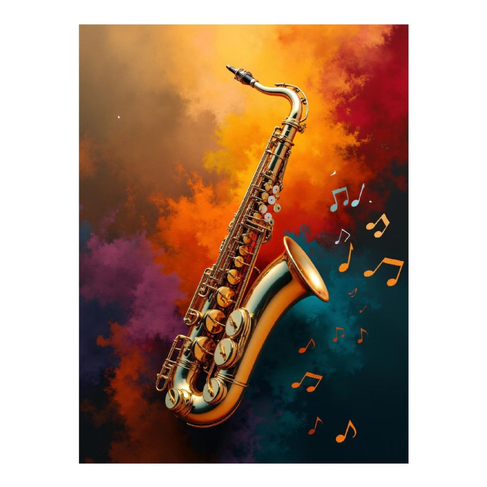 Diamond Art Kit for Adults, Saxophone Colorful Music Notes Art Diamond ...