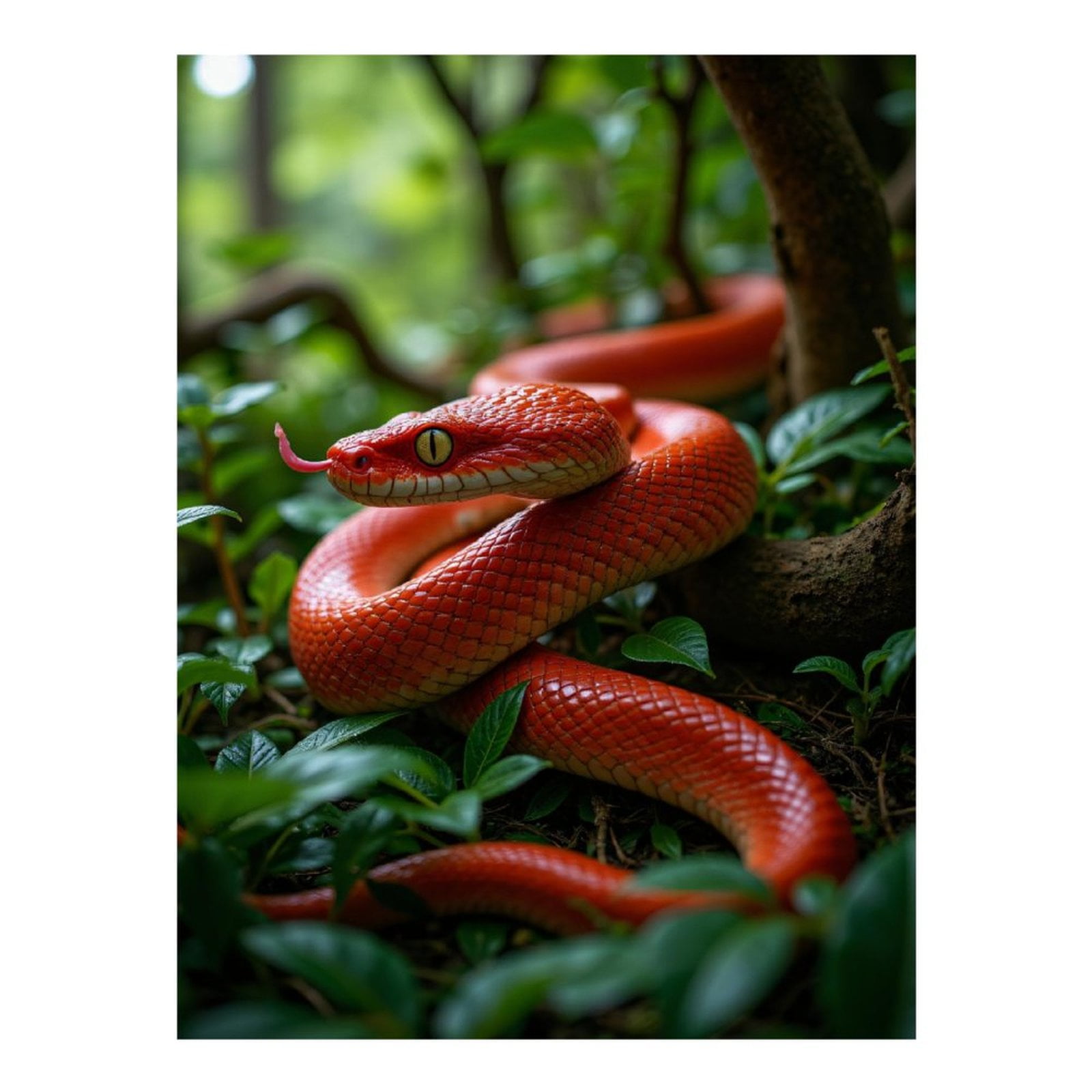 Diamond Art Kit for Adults, Scarlet Serpent In Verdant Jungle Diamond Painting for Adults ...