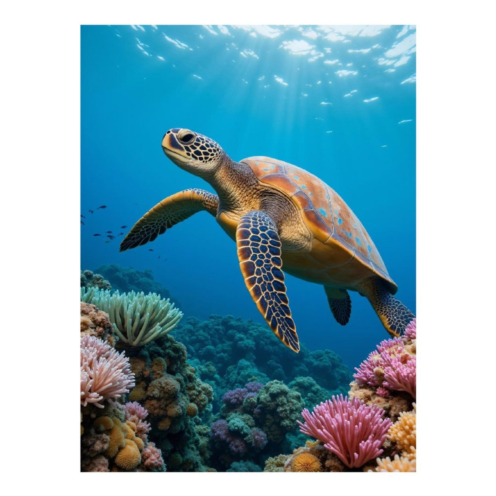 Diamond Art Kit for Adults, Sea Turtle Coral Reef Ocean Dive Diamond ...