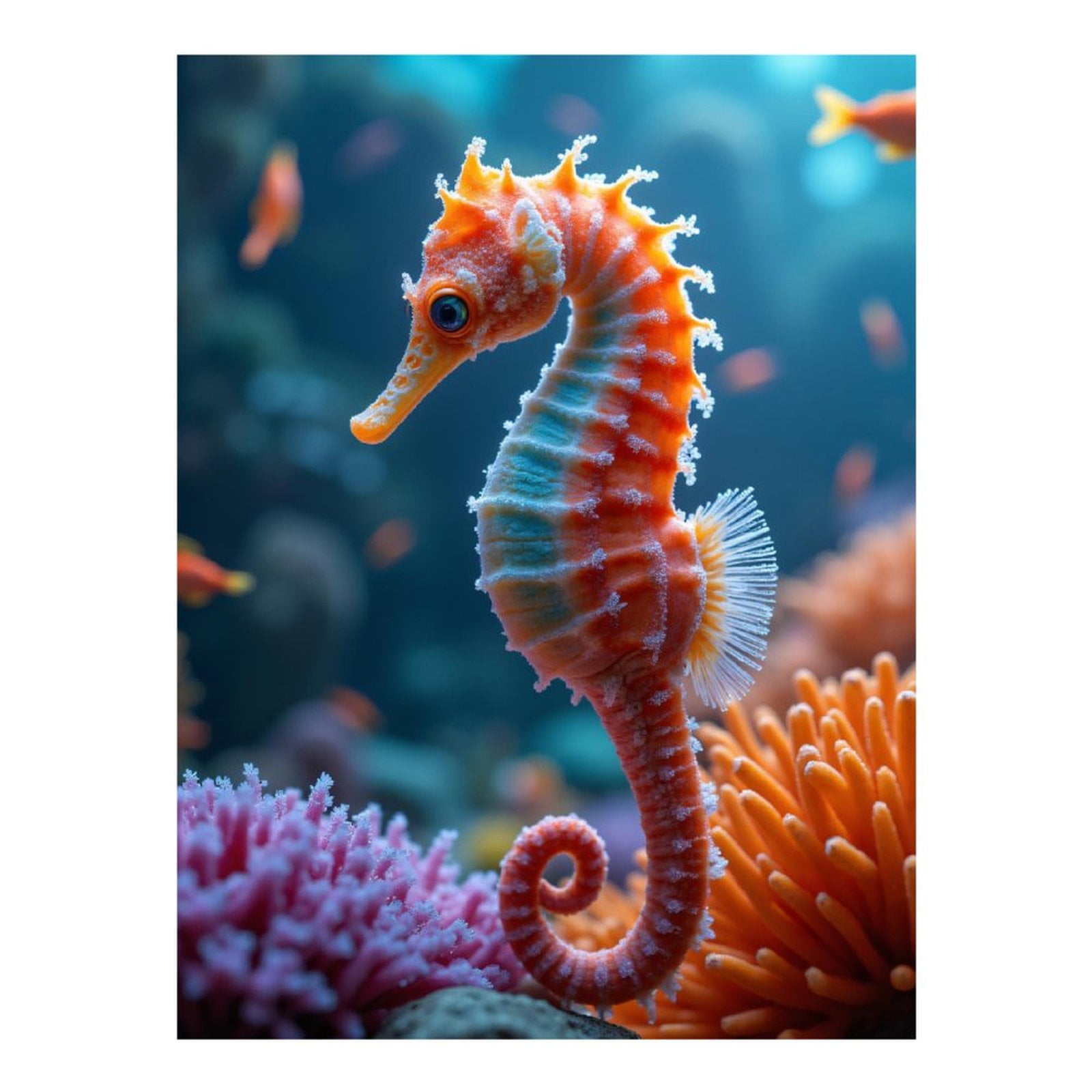 Diamond Art Kit for Adults, Seahorse Vibrant Coral Reef Scene Diamond ...
