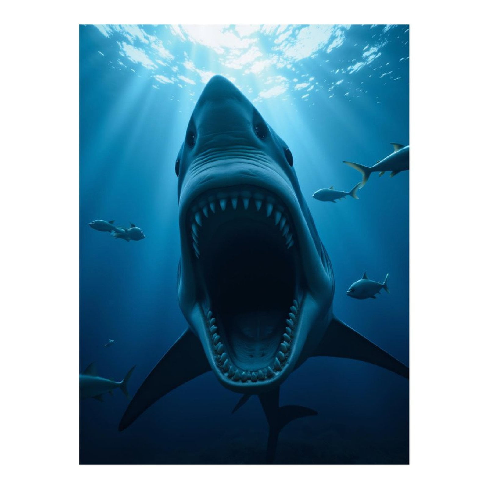 Diamond Art Kit for Adults, Shark Deep Ocean Jaws Open Blue Diamond Painting for Adults ...