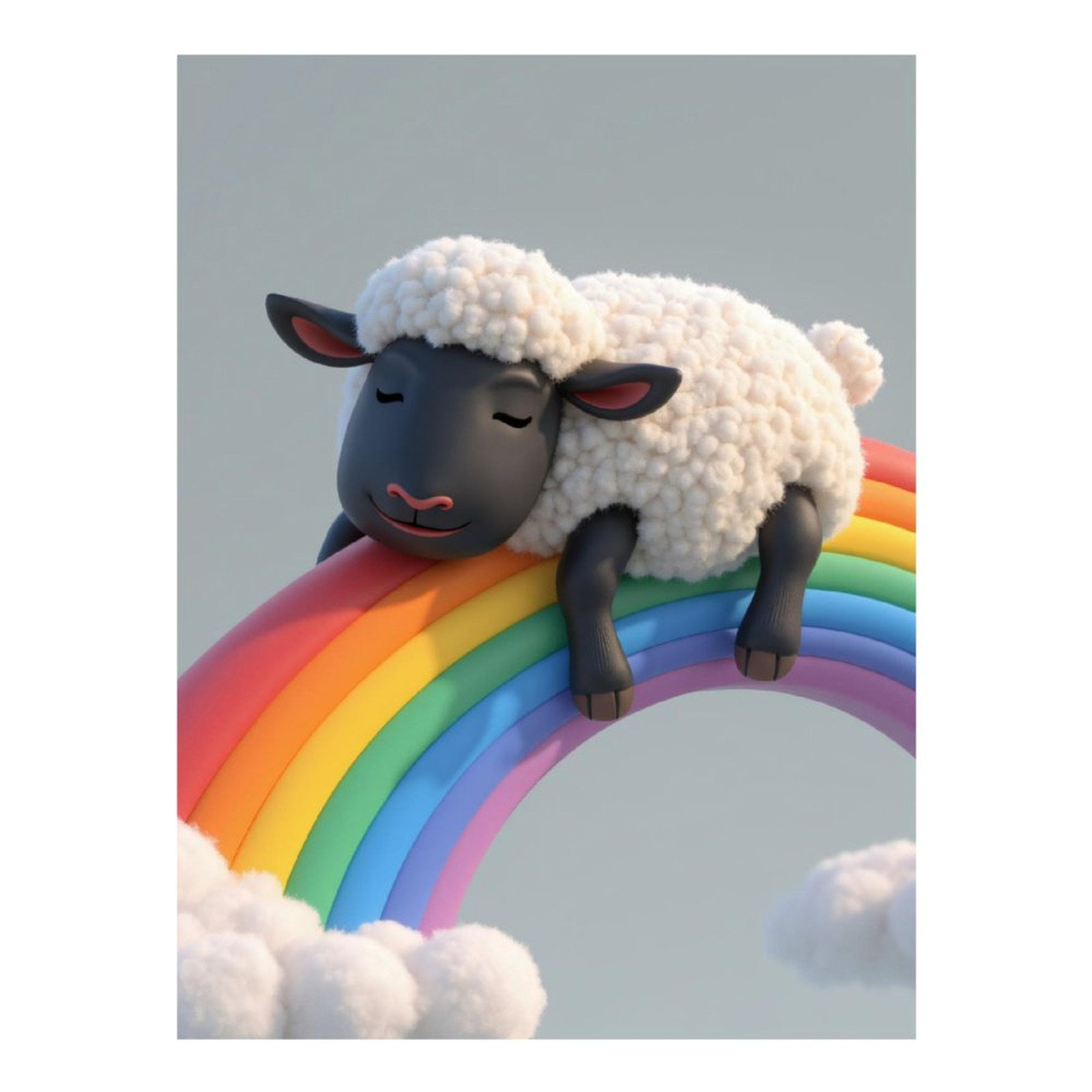 Diamond Art Kit for Adults, Sheep Sleeping On Rainbow Diamond Painting ...