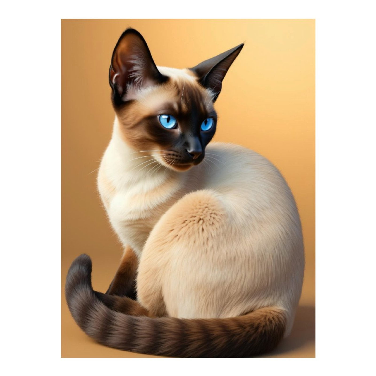 Diamond Art Kit for Adults, Siamese Cat Bright Blue Eyes Diamond ...