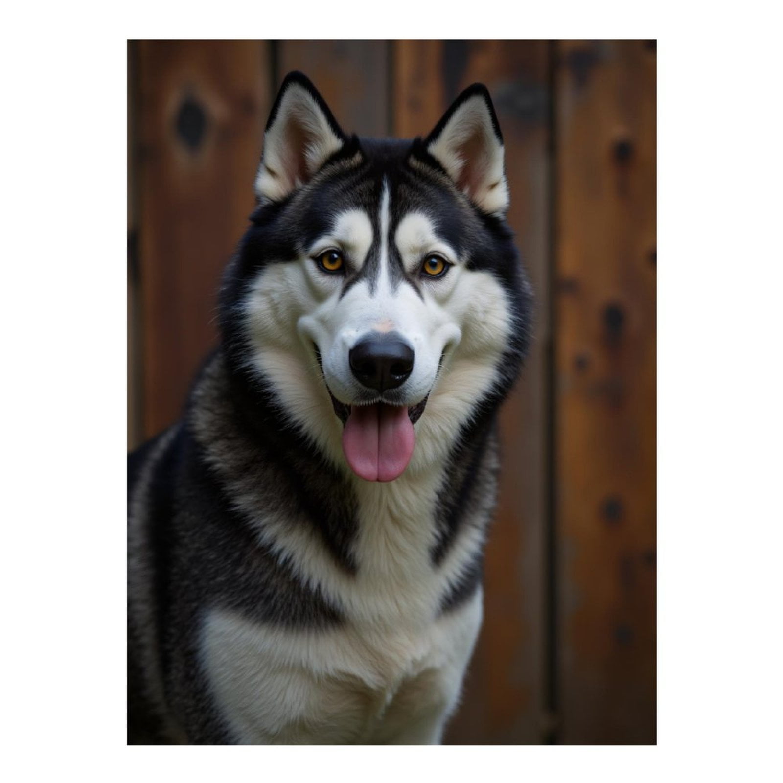 Diamond Art Kit for Adults, Siberian Husky Portrait Brown Background ...