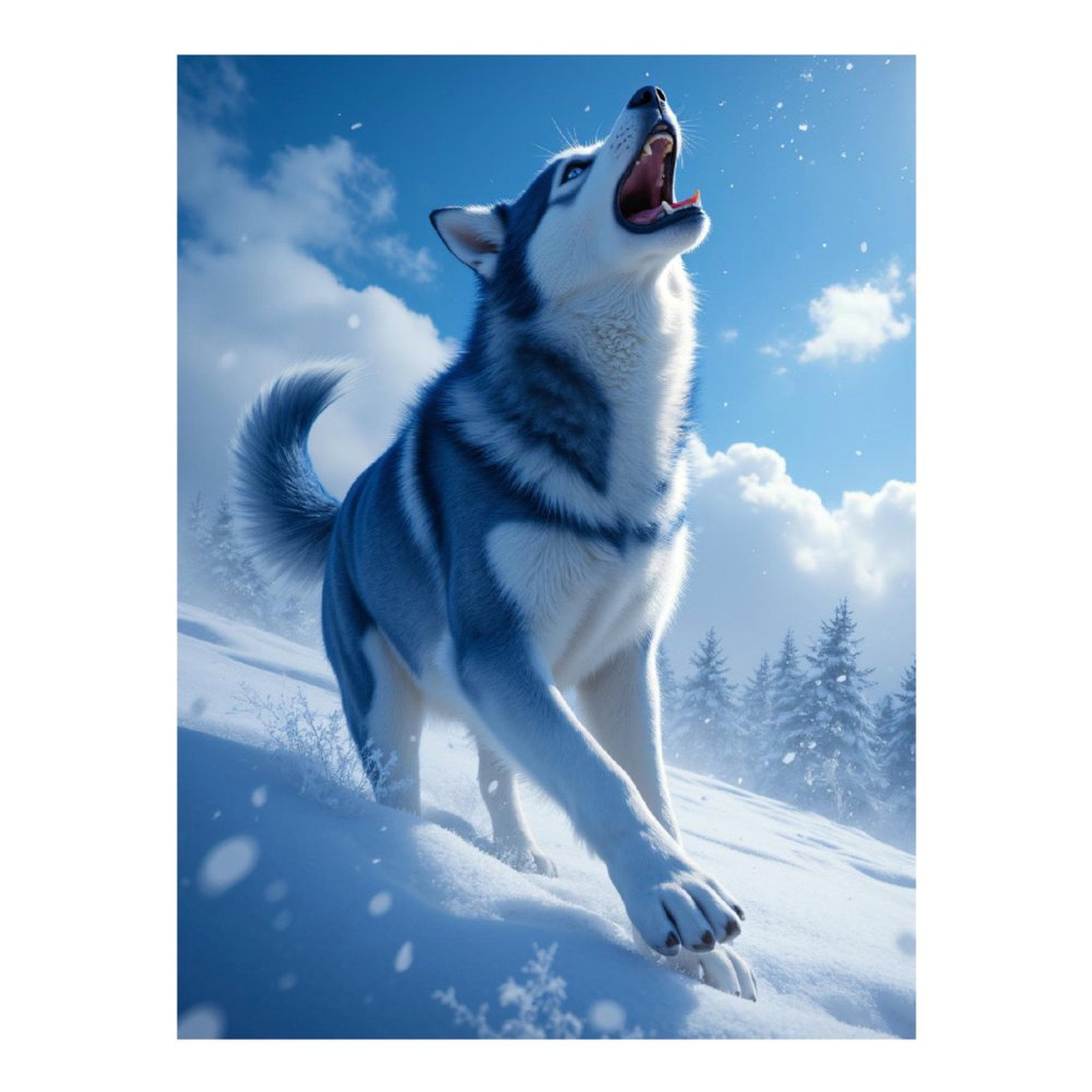 Diamond Art Kit for Adults, Siberian Husky Snowy Wilderness Adventure ...