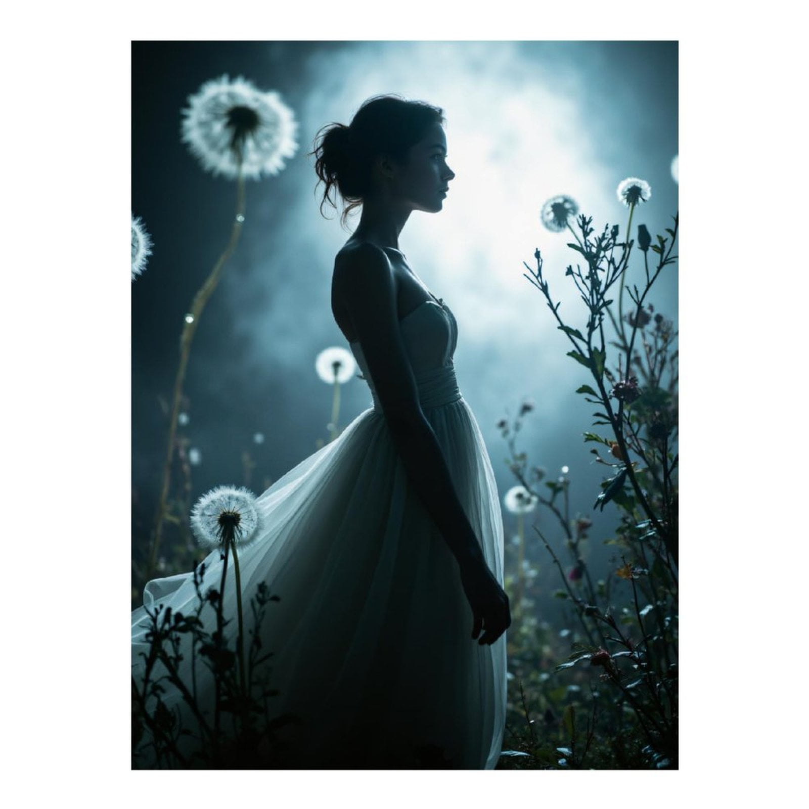 Diamond Art Kit for Adults, Silhouette Woman Ethereal Night Garden ...