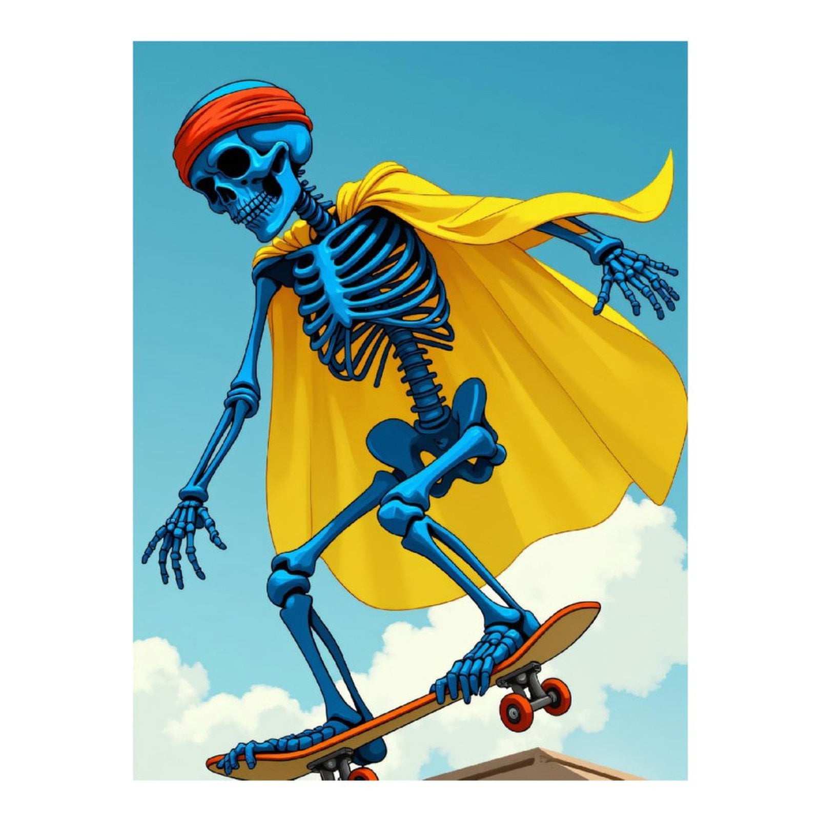 Diamond Art Kit for Adults, Skater Skeleton With Cape Vibrant Diamond ...