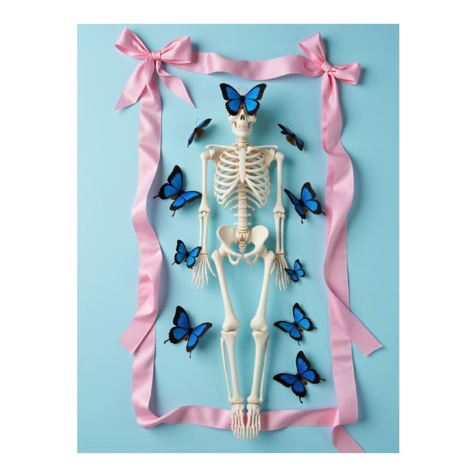 Diamond Art Kit for Adults, Skeleton Butterflies Pink Ribbon Diamond ...