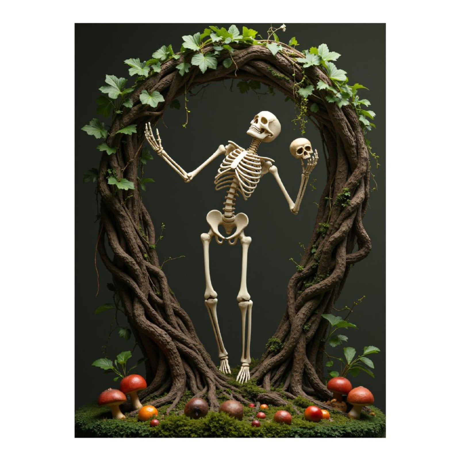 Diamond Art Kit for Adults, Skeleton Nature Portal Mushrooms Diamond ...