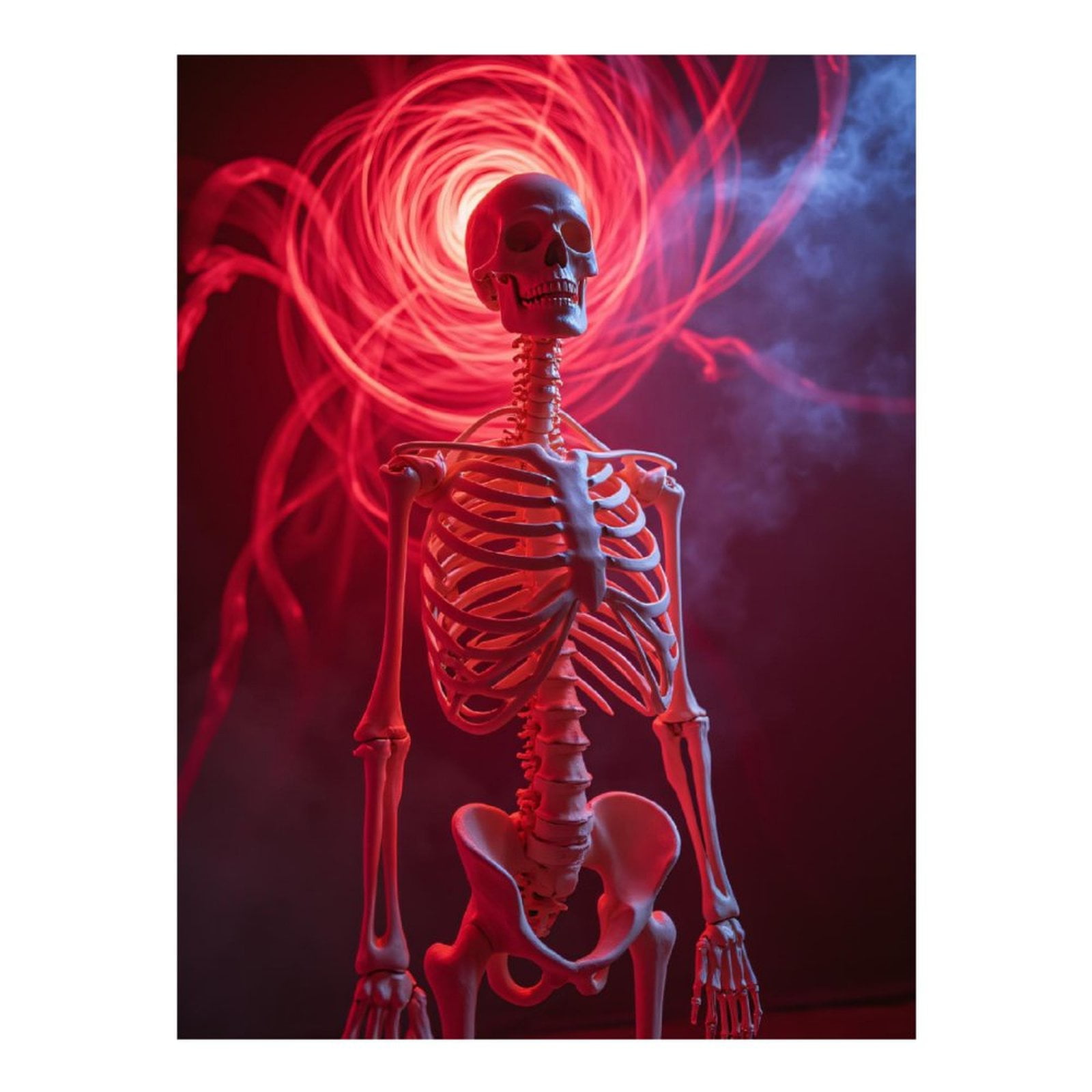 Diamond Art Kit for Adults, Skeleton Red Swirl Smoke Art Diamond ...