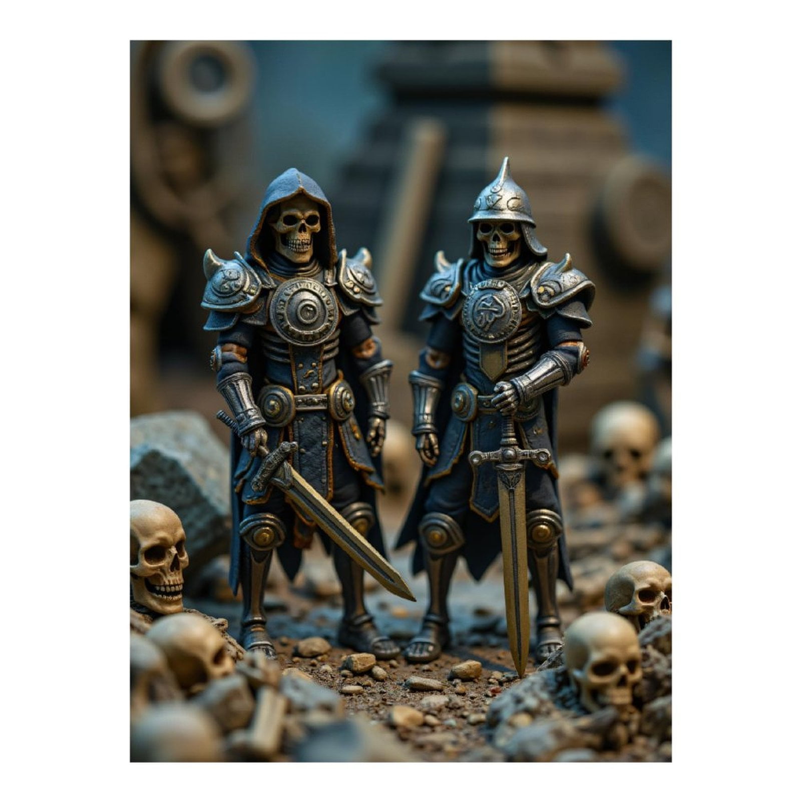 Diamond Art Kit for Adults, Skeleton Warriors Dark Armor Scene Diamond ...