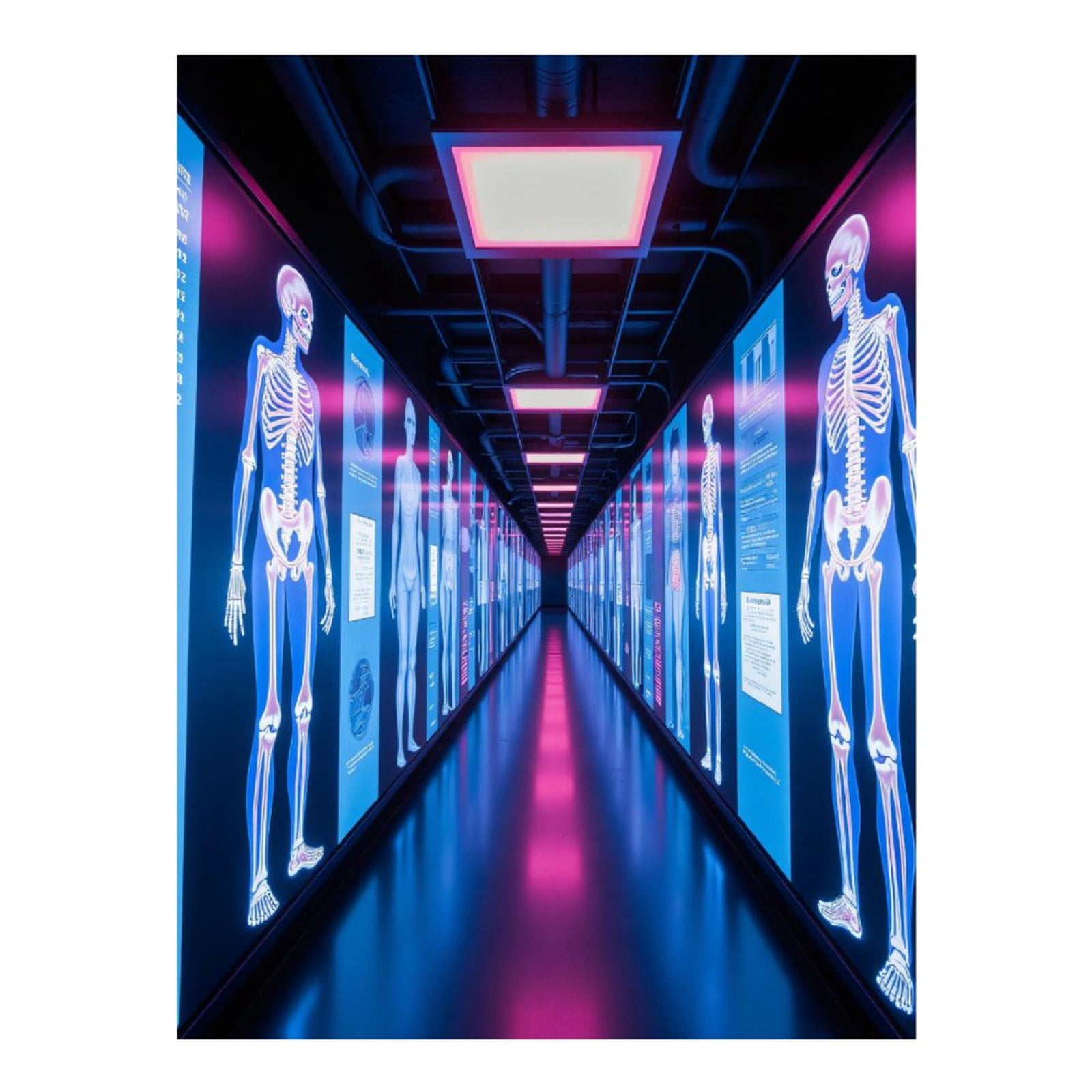 Diamond Art Kit for Adults, Skeletons Digital Corridor Blue Pink ...