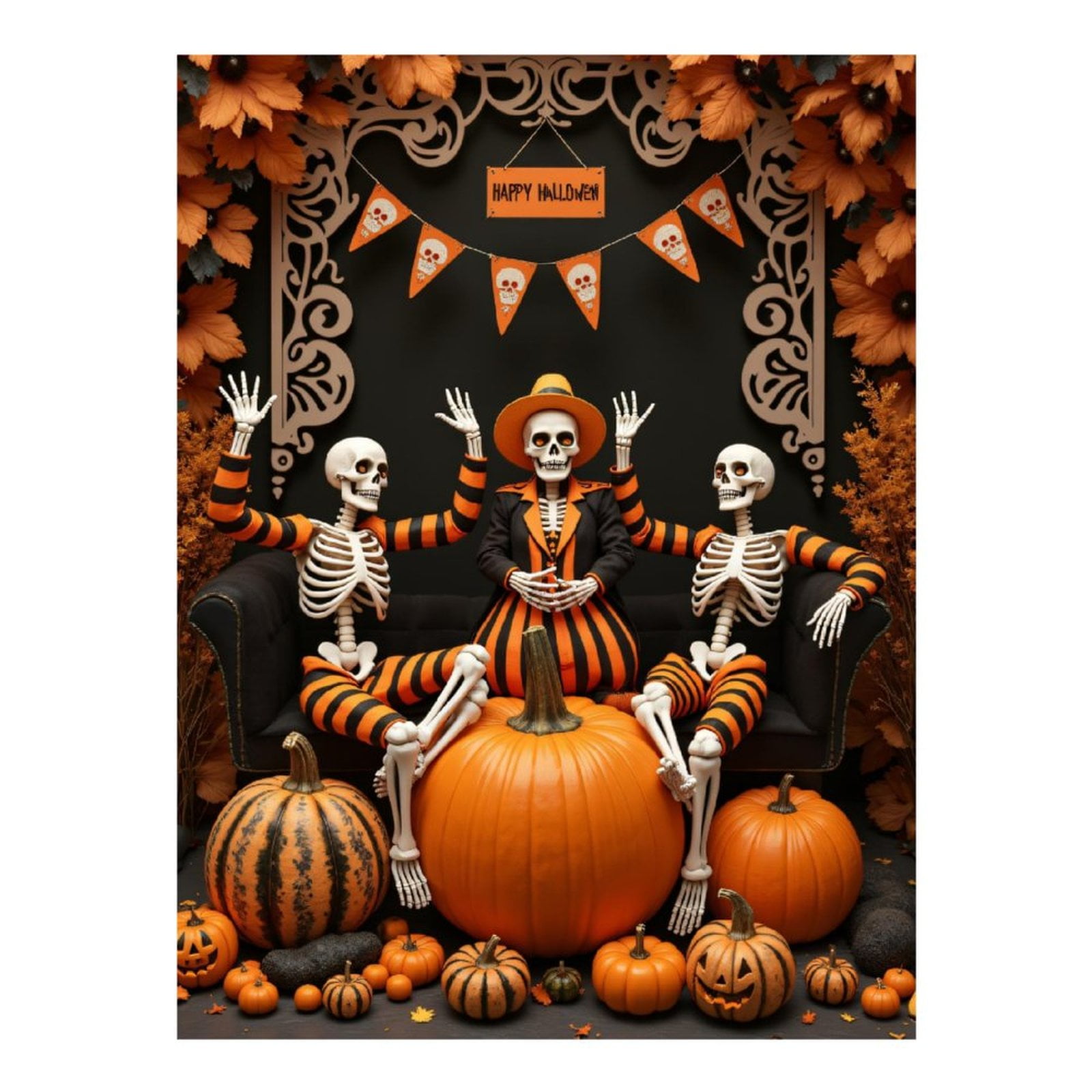 Diamond Art Kit for Adults, Skeletons Halloween Celebration Decor ...