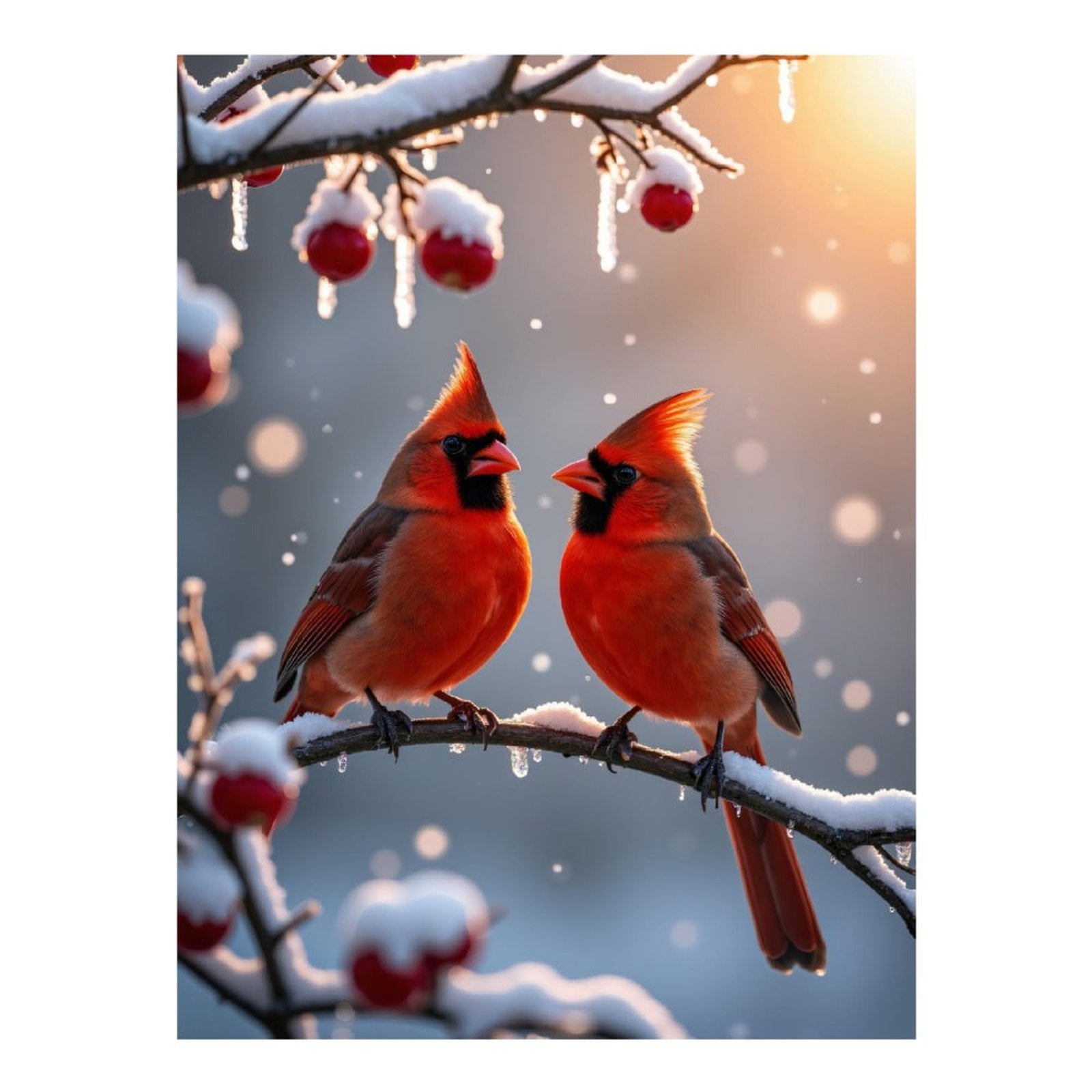 Diamond Art Kit for Adults, Snowy Branch Sunset Scene Diamond Painting ...