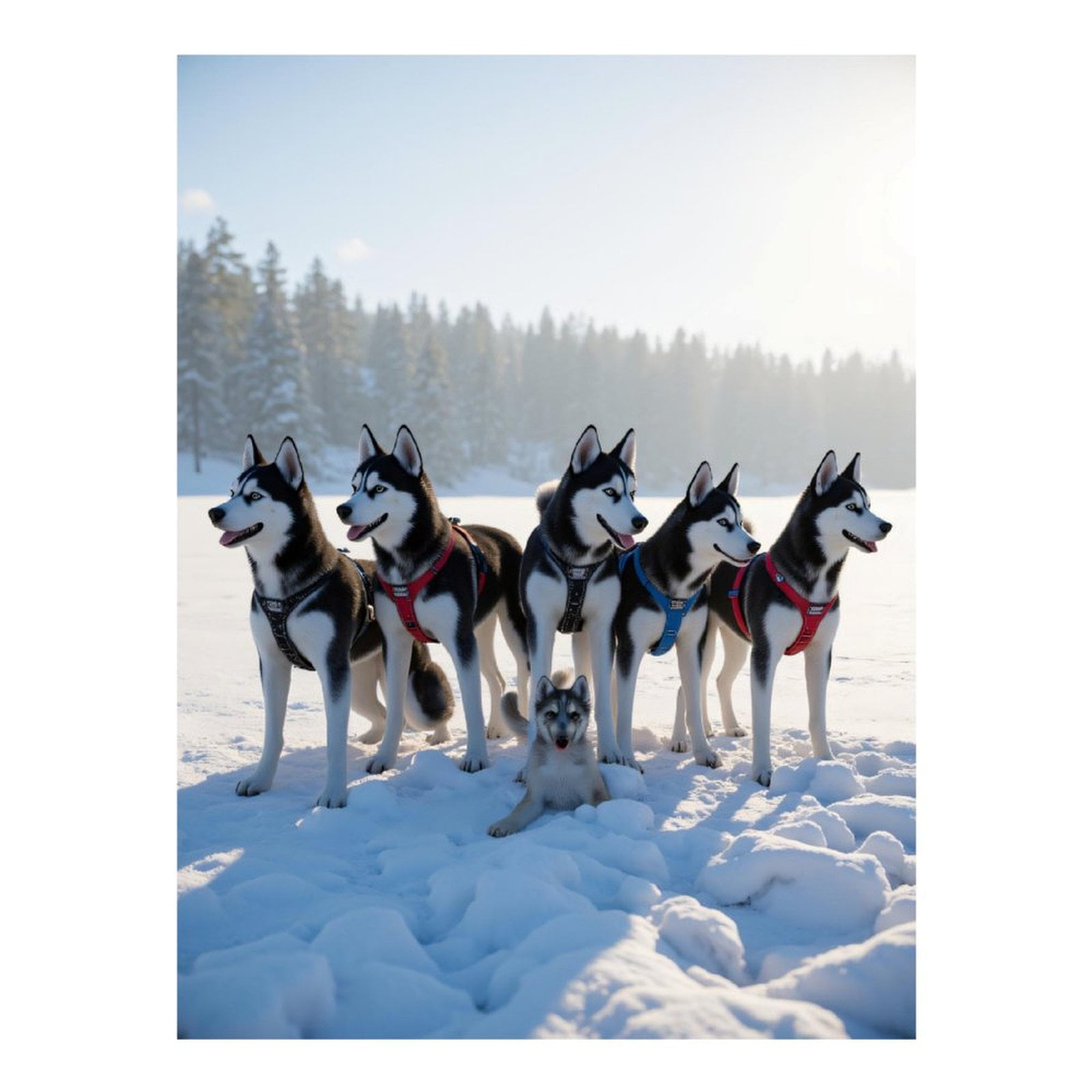 Diamond Art Kit for Adults, Snowy Huskies Adventure Pack Diamond ...