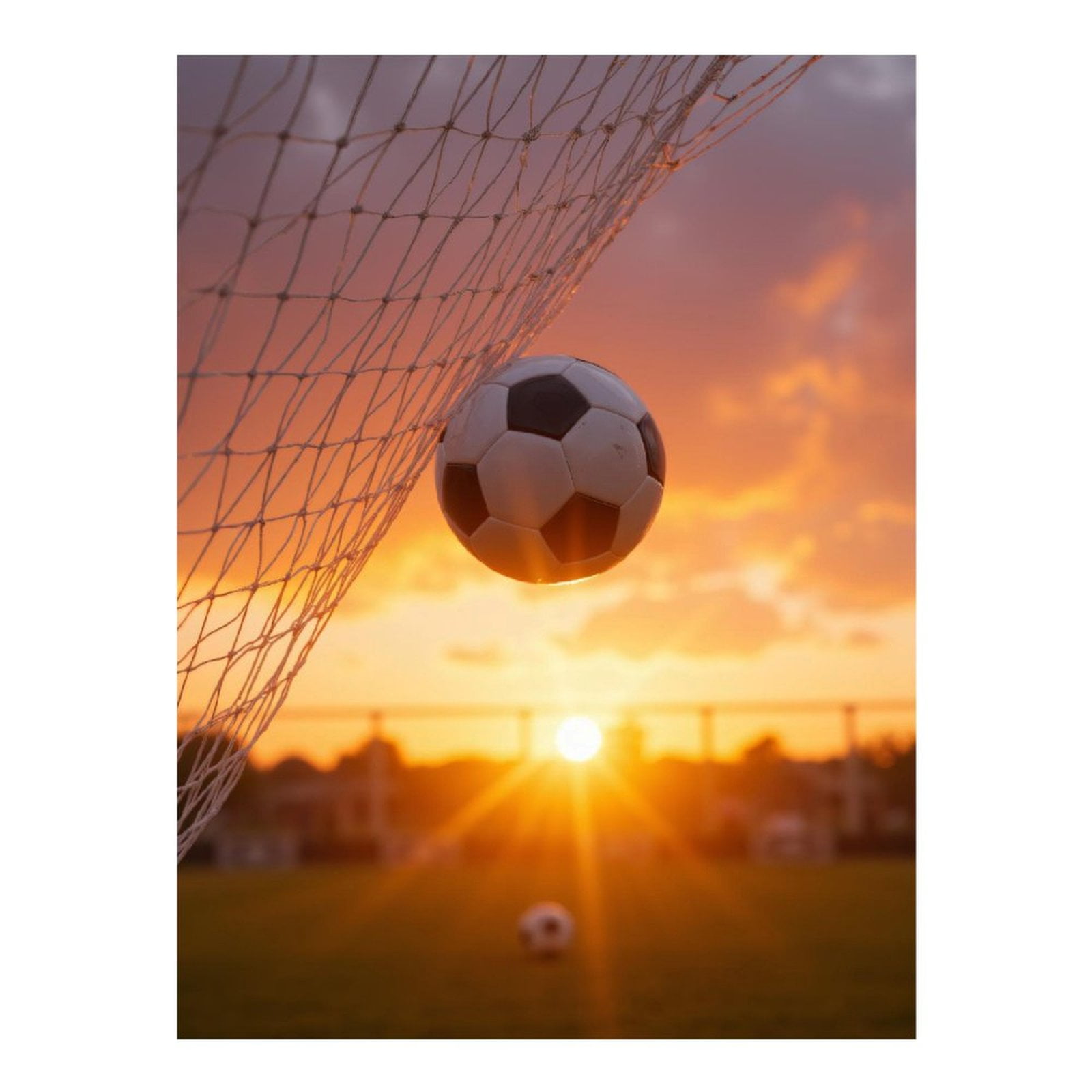 Diamond Art Kit for Adults, Soccer Goal Sunset Moment Diamond Painting ...