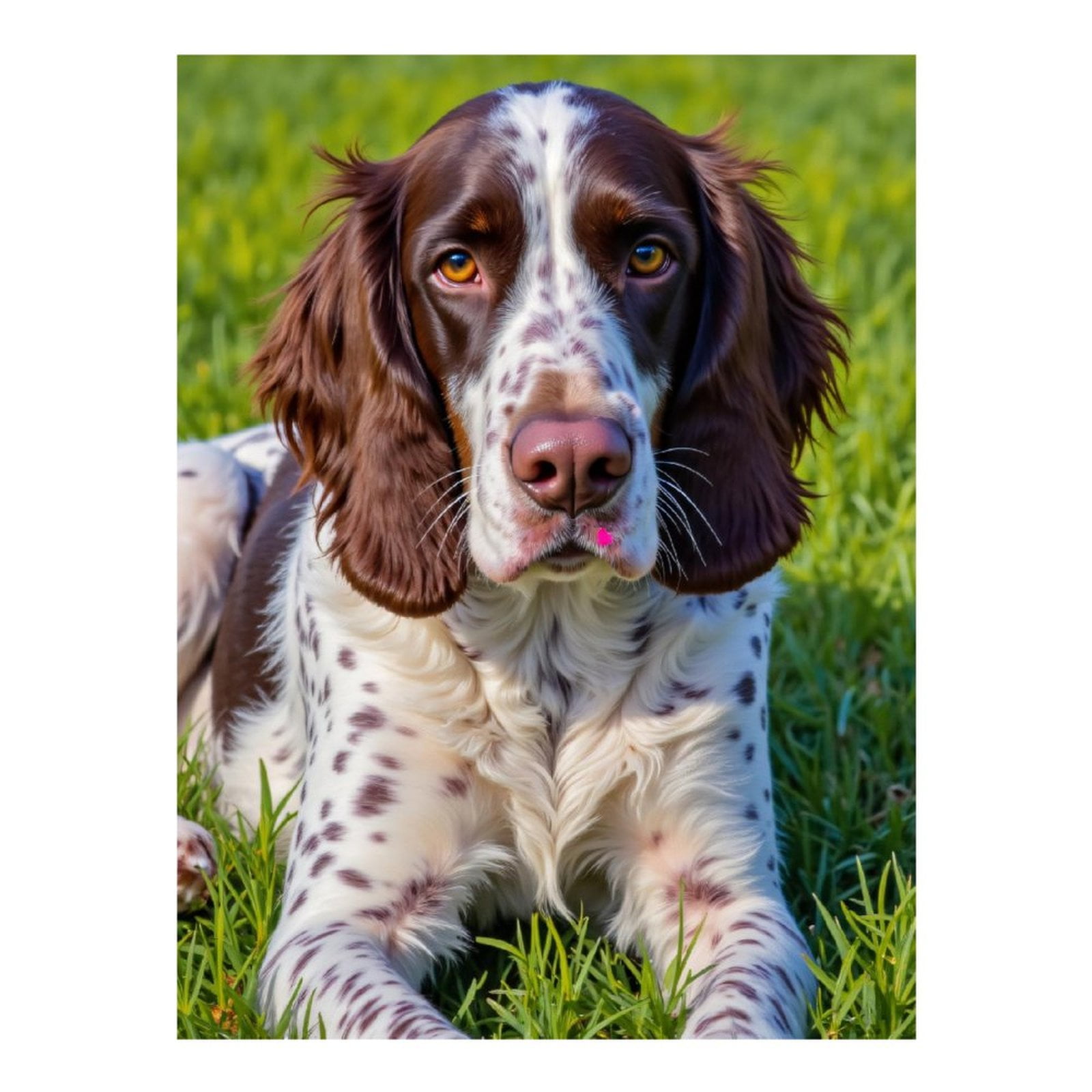 Diamond Art Kit for Adults, Spaniel Dog Close-Up Grass Field Diamond ...