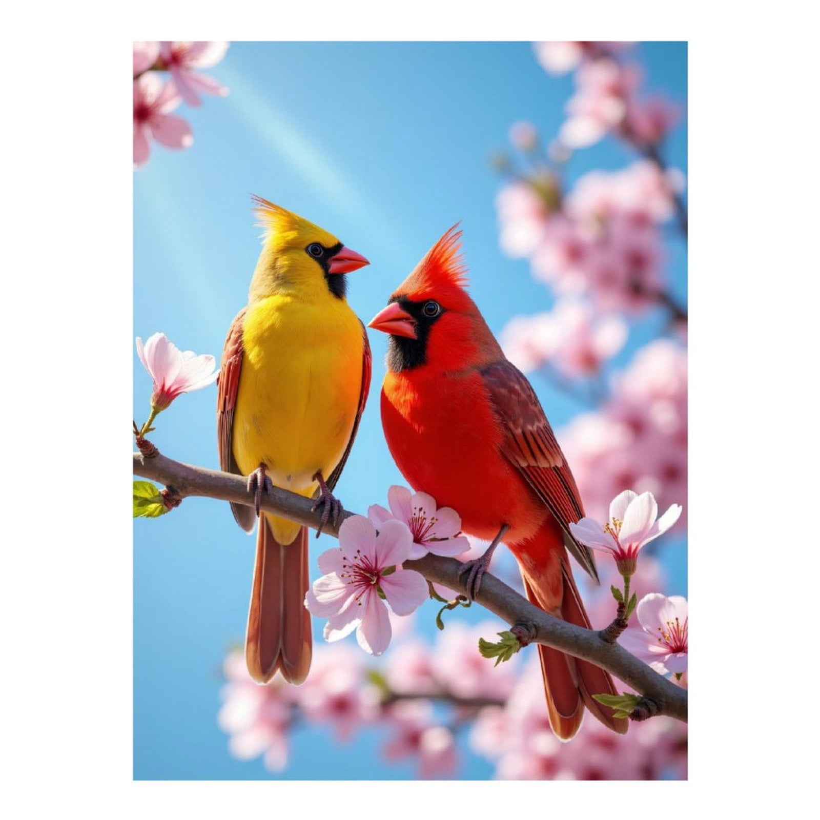 Diamond Art Kit for Adults, Spring Birds Blossoms Perched Sky Diamond ...