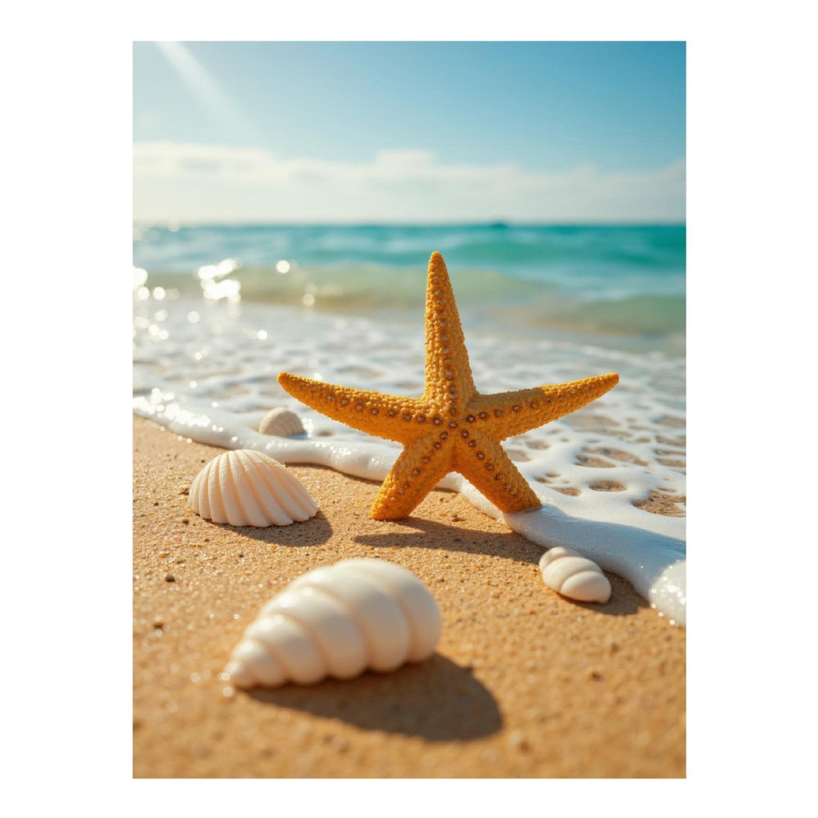 Diamond Art Kit for Adults, Starfish Sea Shells Sandy Beach Diamond ...