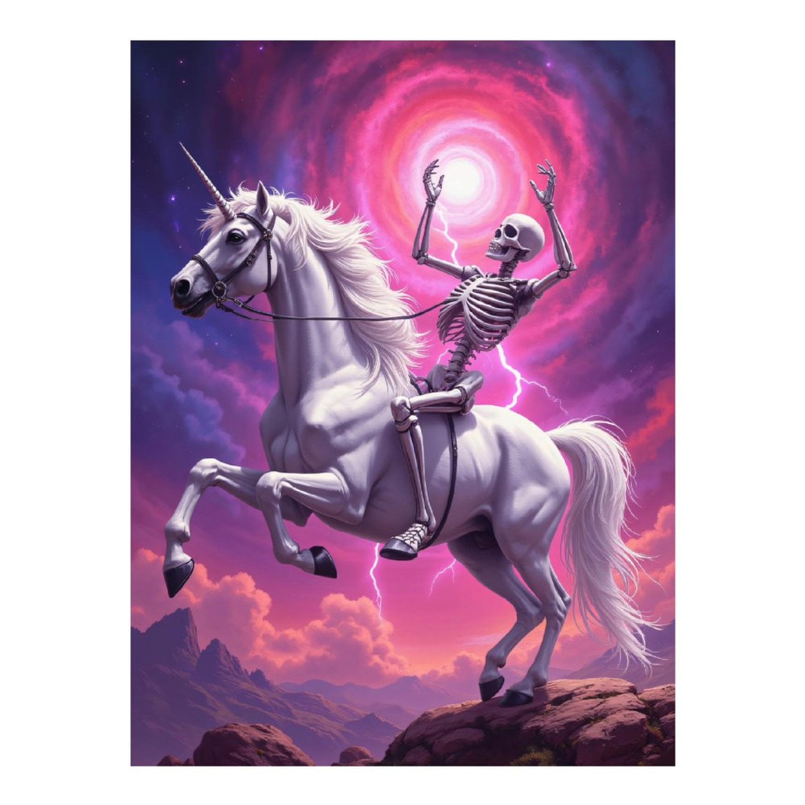 Diamond Art Kit for Adults, Stormy Night Skeleton Rider Diamond ...