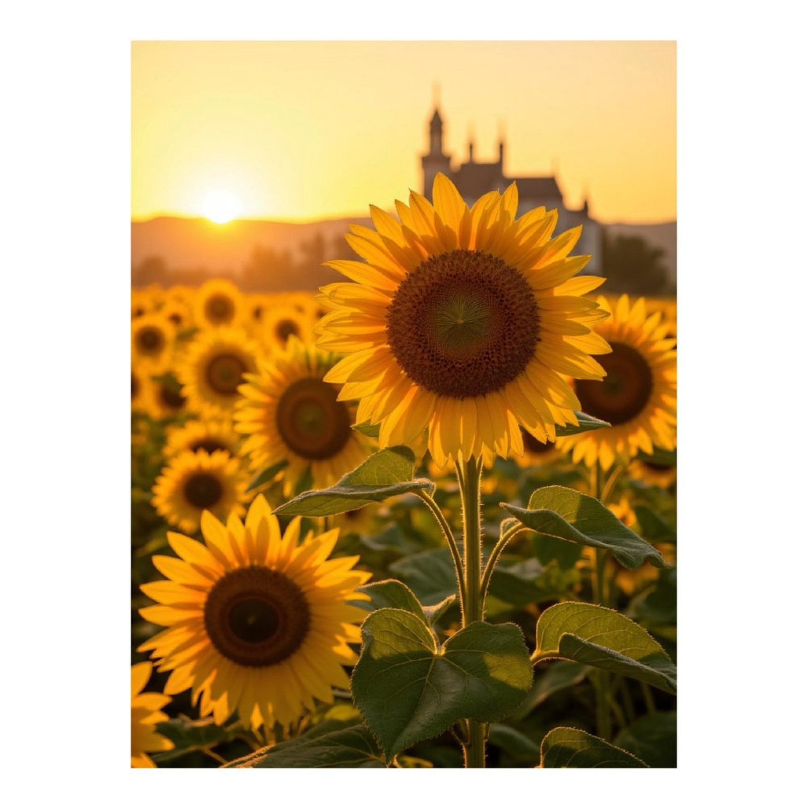 Diamond Art Kit for Adults, Sunflower Field Sunset Scene Diamond ...