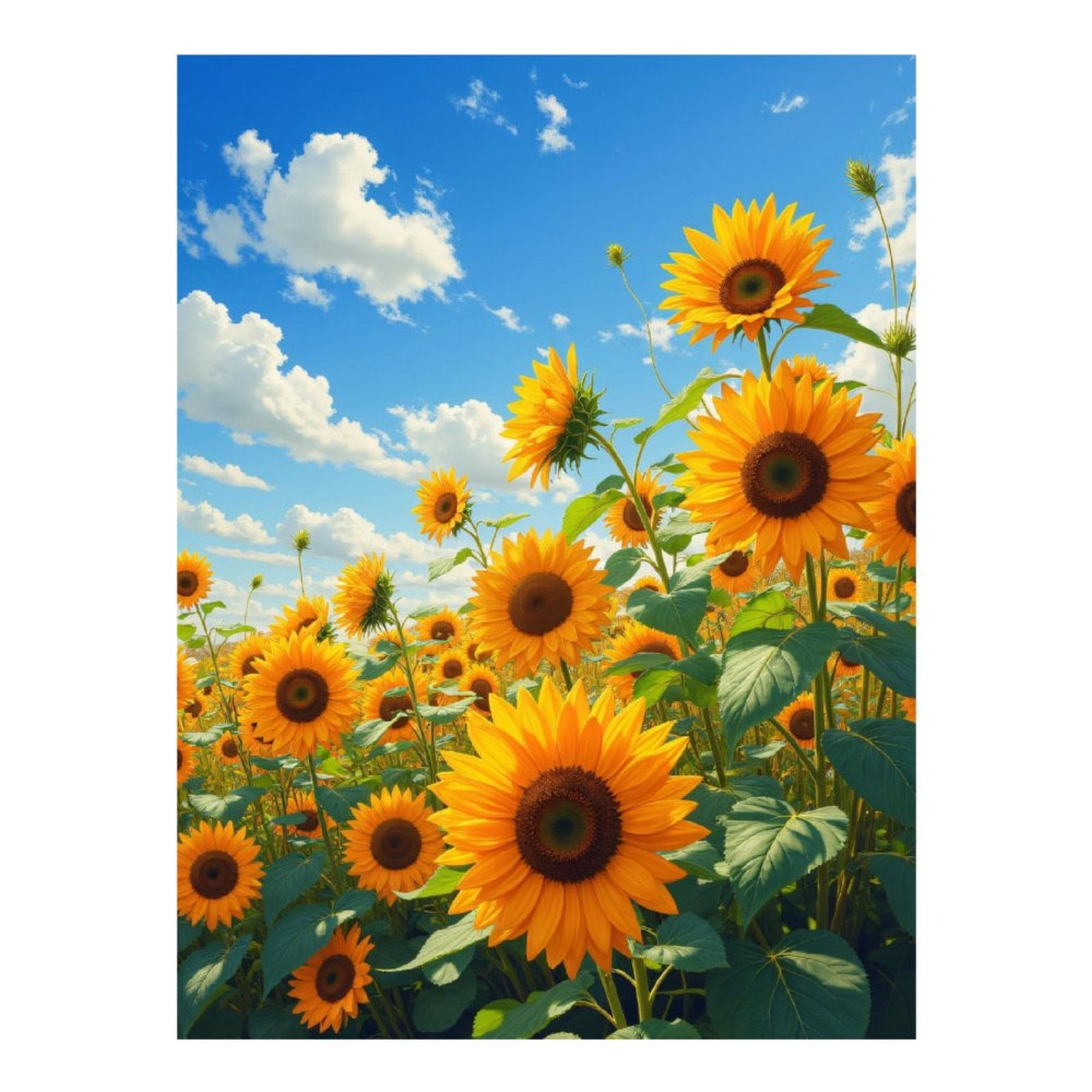 Diamond Art Kit for Adults, Sunny Field Of Blooming Sunflowers Diamond ...