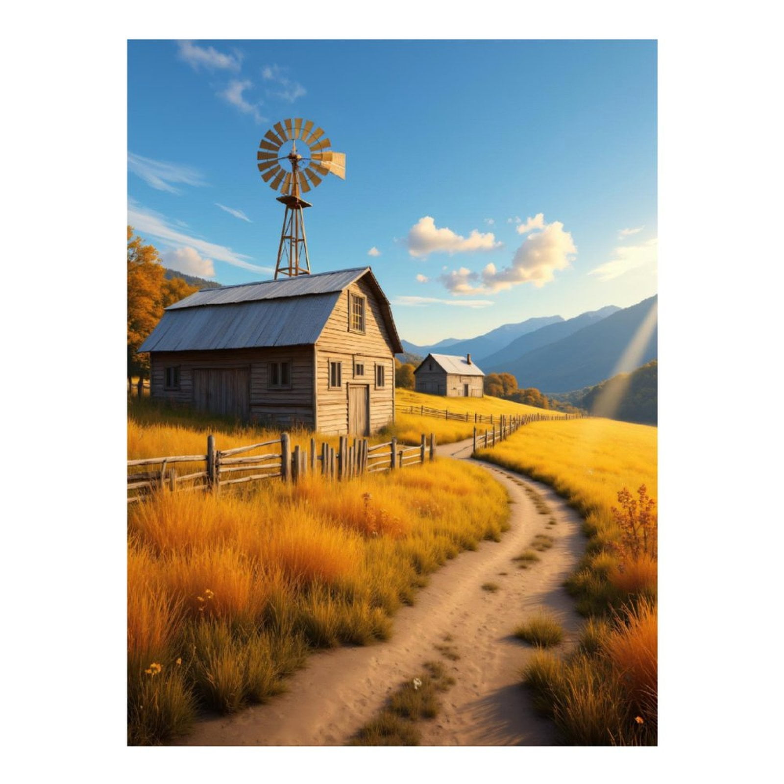 Diamond Art Kit for Adults, Sunny Rural Landscape Pathway Diamond ...