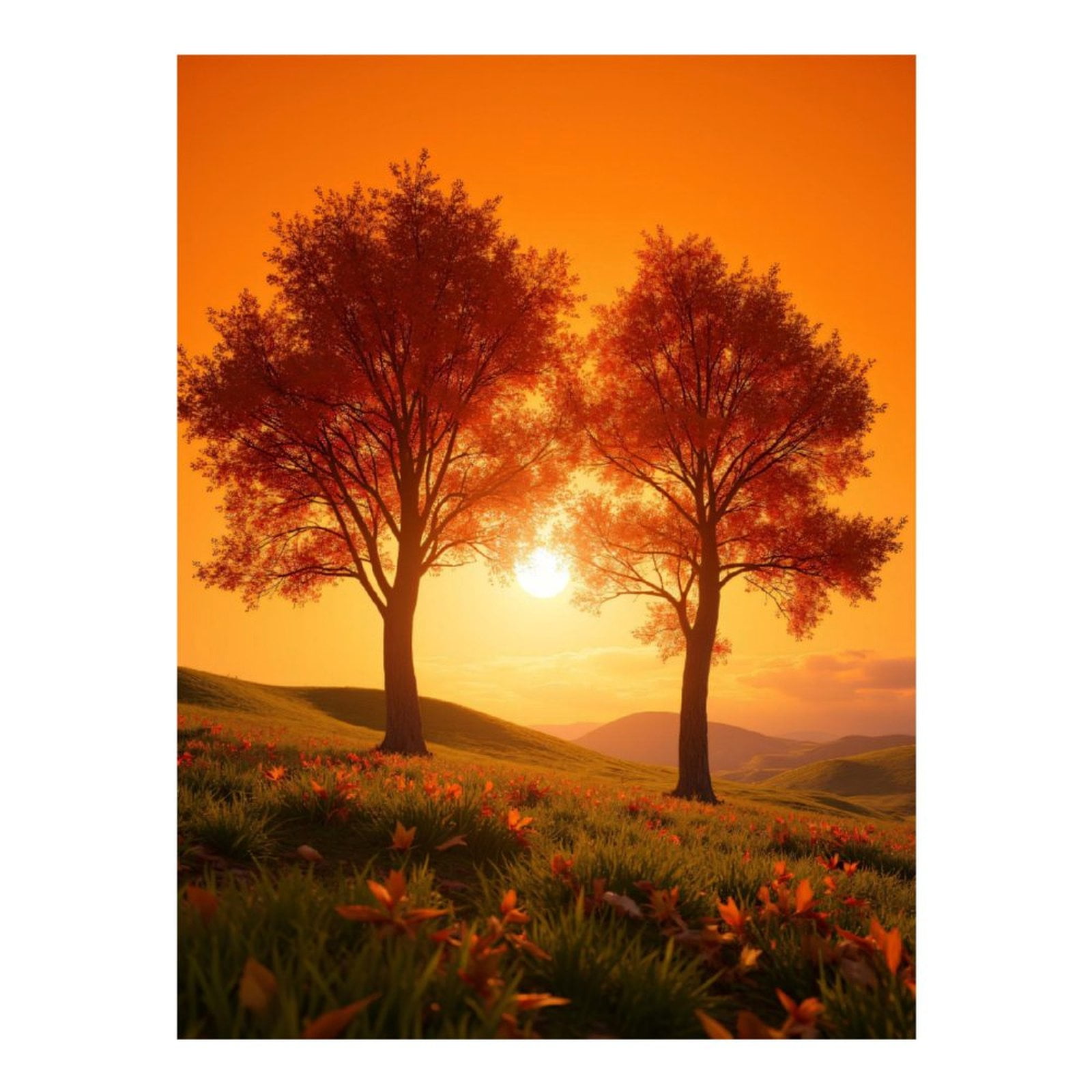 Diamond Art Kit for Adults, Sunset Autumn Trees Landscape Diamond ...