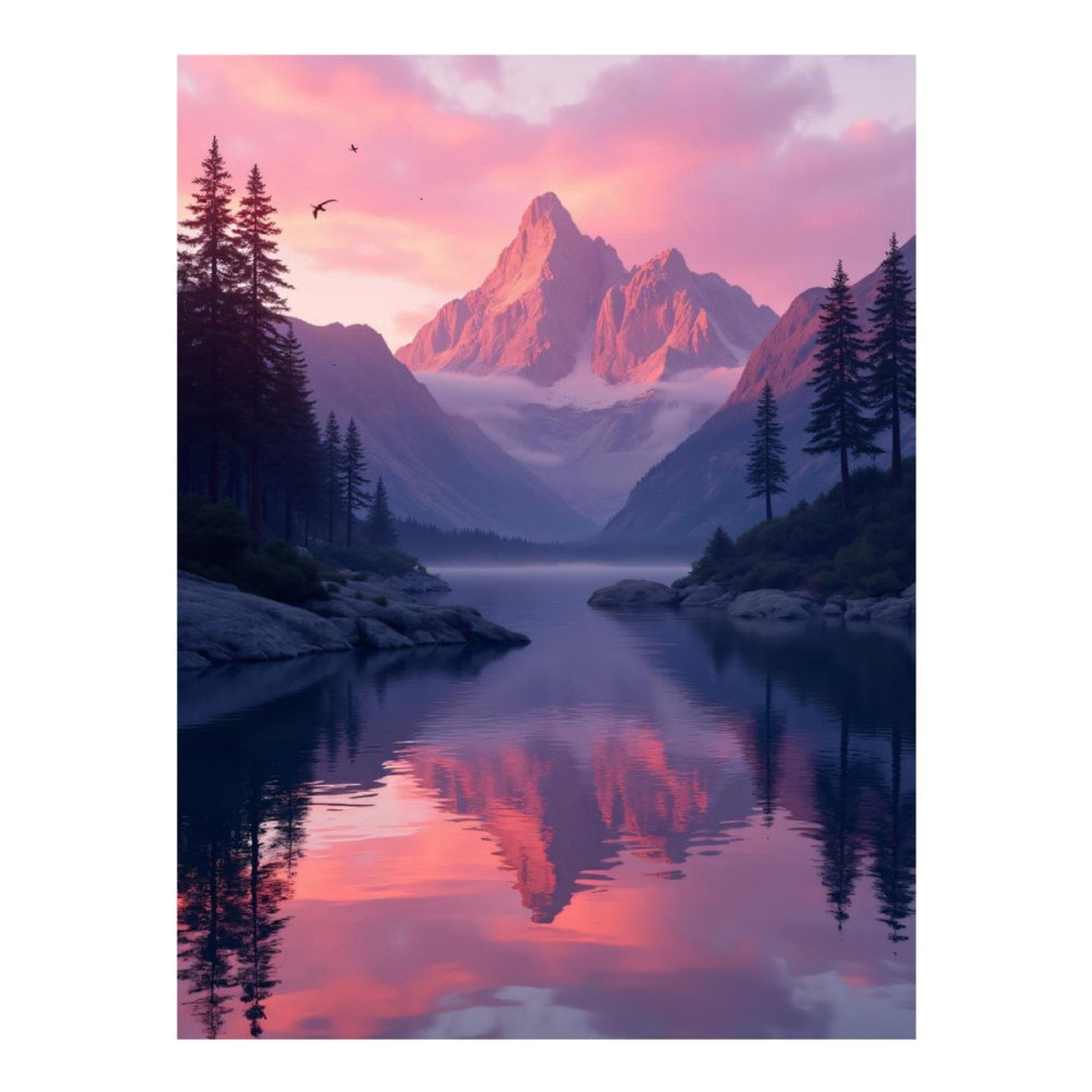 Diamond Art Kit for Adults, Sunset Mountain Reflection Lake Diamond ...