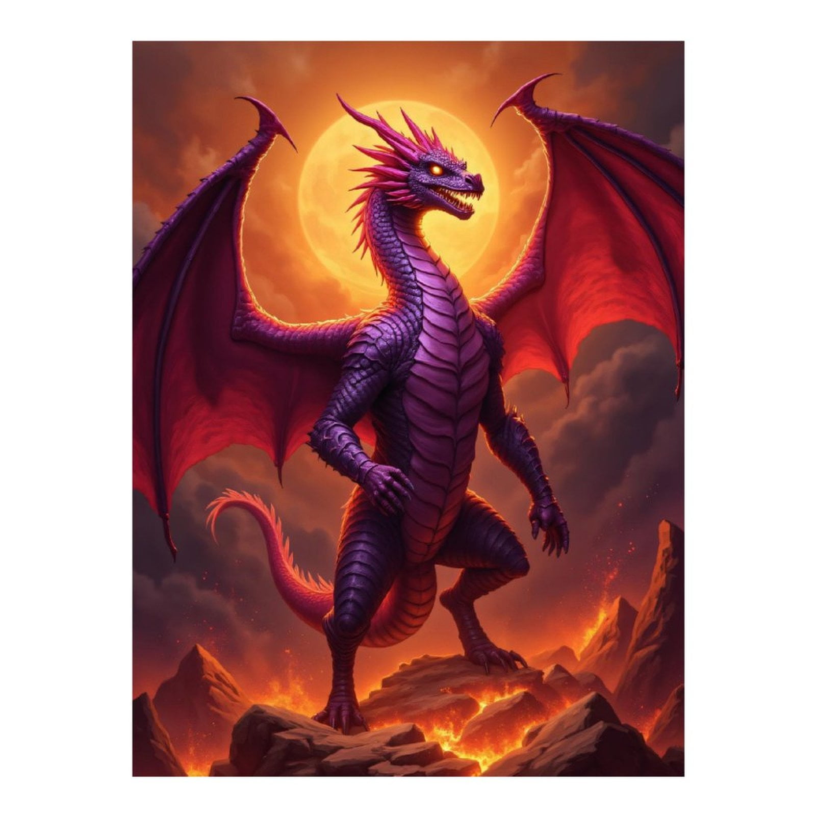 Diamond Art Kit for Adults, Sunset Mystic Winged Creature Diamond ...