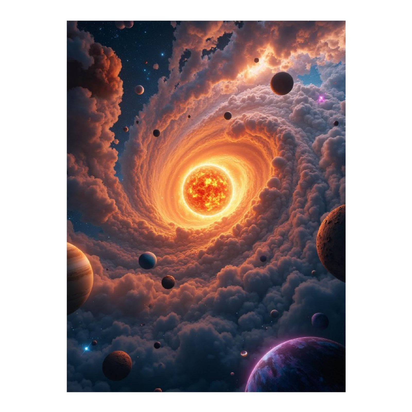 Diamond Art Kit for Adults, Swirling Cosmic Nebula Planets Stars ...