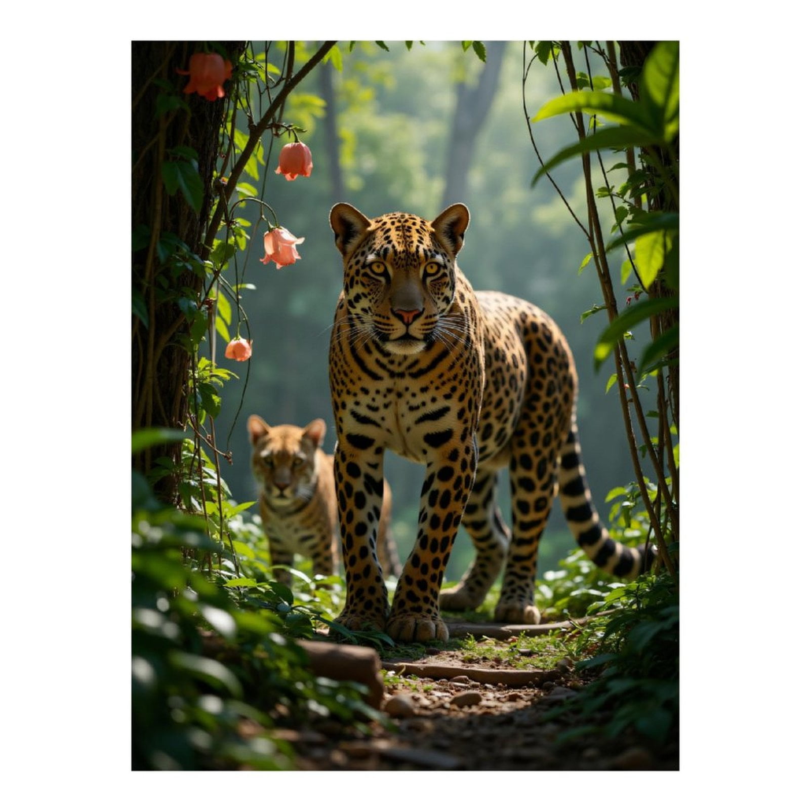 Diamond Art Kit for Adults, Tigers In Lush Forest Pathway Diamond Painting for Adults Beginners ...
