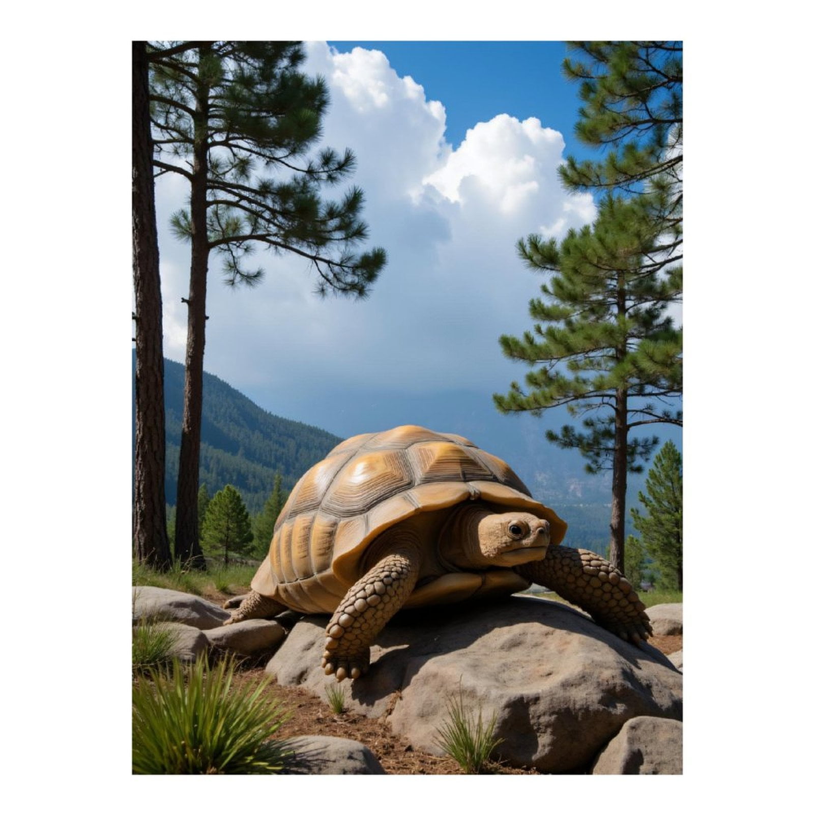 Diamond Art Kit for Adults, Tortoise Mountain Scenery Pines Diamond Painting for Adults ...