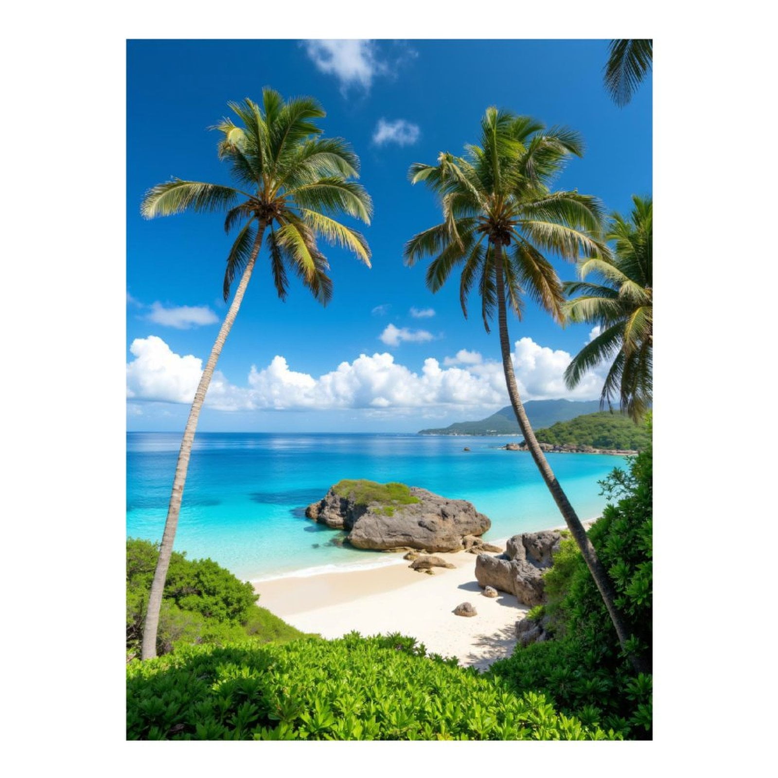 Diamond Art Kit for Adults, Tropical Beach Palm Trees Ocean View ...