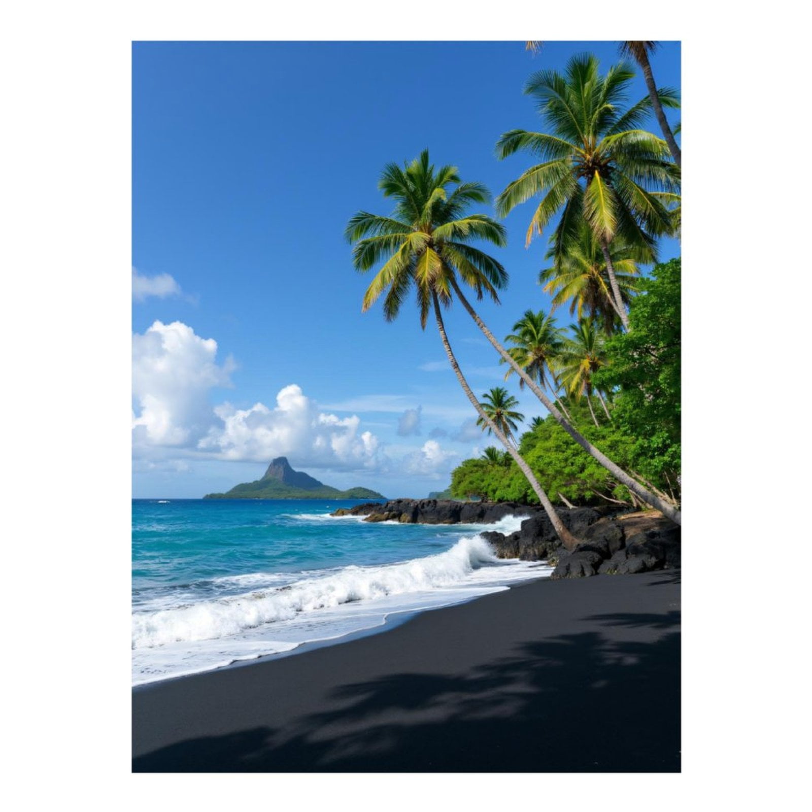 Diamond Art Kit for Adults, Tropical Beach Palm Trees Waves Diamond ...
