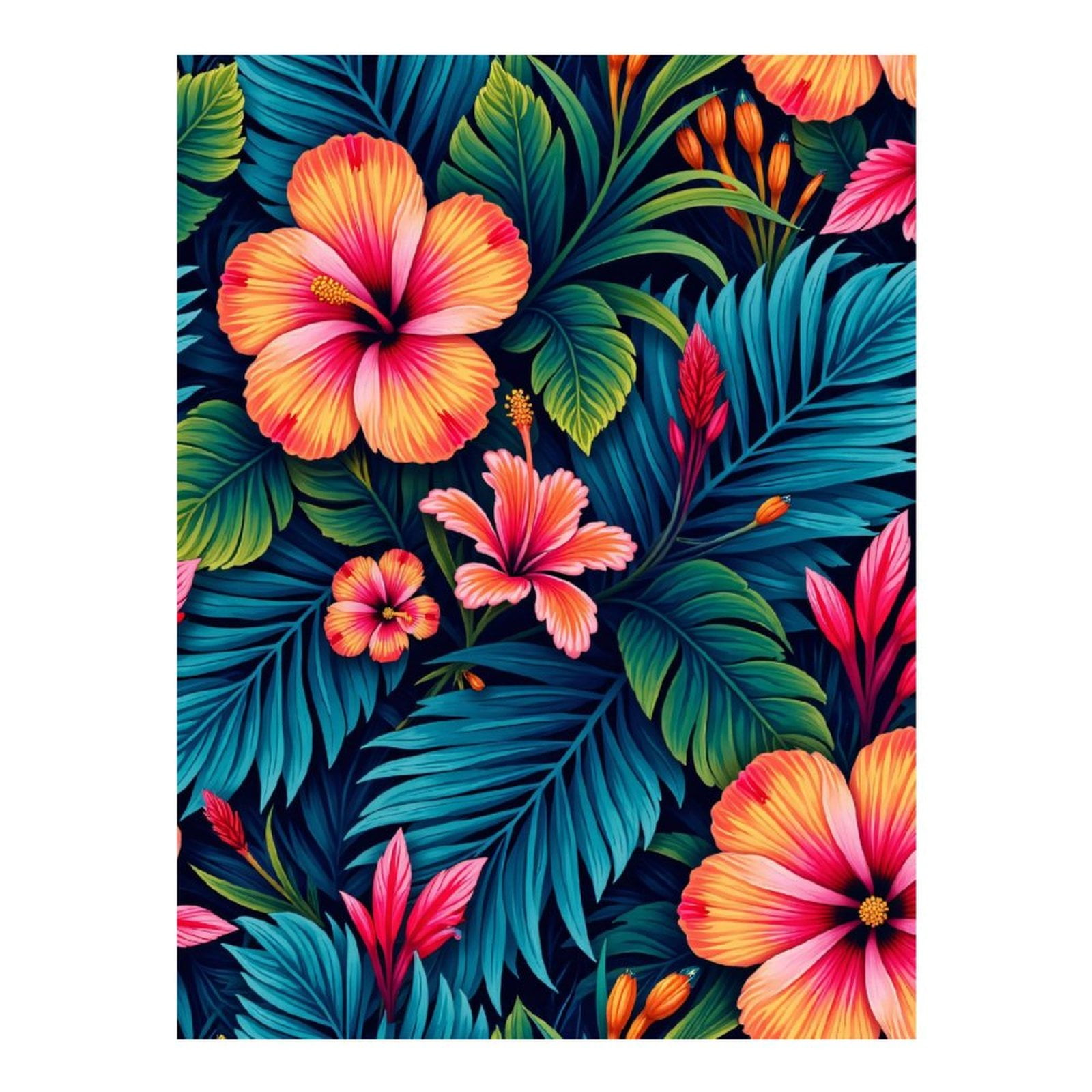 Diamond Art Kit for Adults, Tropical Floral Pattern Lush Exotic Diamond ...