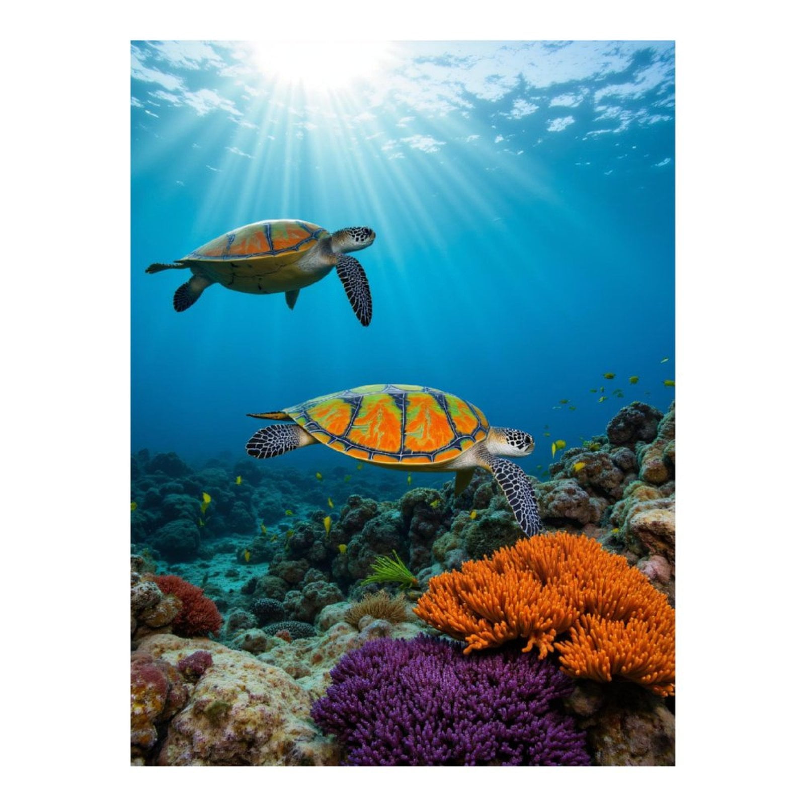 Diamond Art Kit for Adults, Tropical Sea Turtles Coral Reef Diamond ...