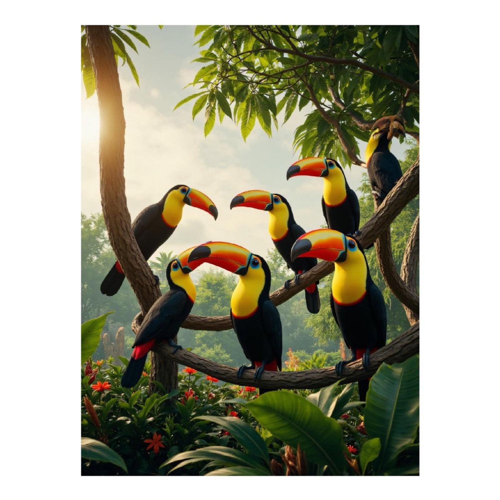 Diamond Art Kit for Adults, Tropical Vibrant Toucans Perched Diamond Painting for Adults ...
