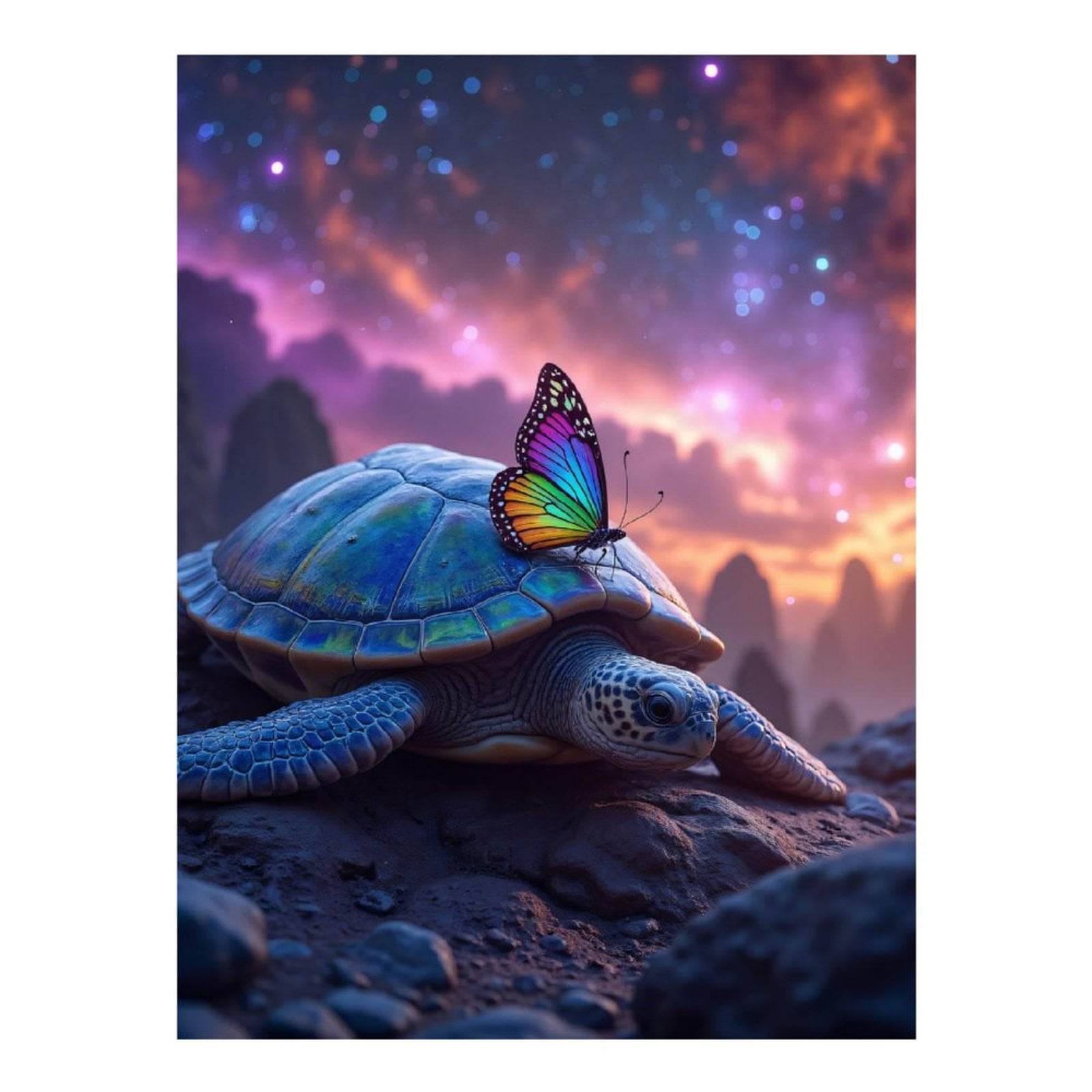 Diamond Art Kit for Adults, Turtle Butterfly Fantasy Sky Dreamscape ...