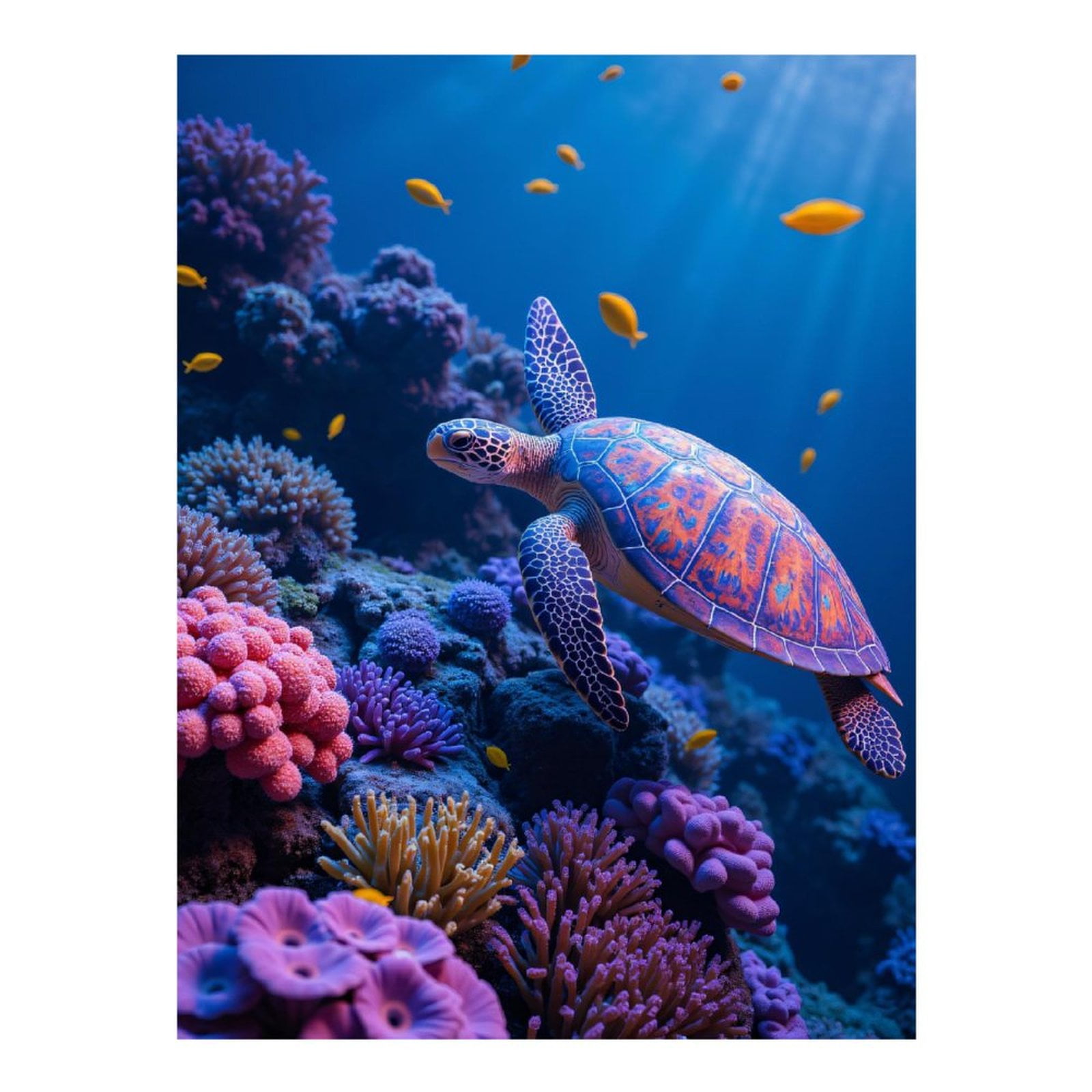 Diamond Art Kit for Adults, Turtle Coral Reef Ocean Scene Diamond ...
