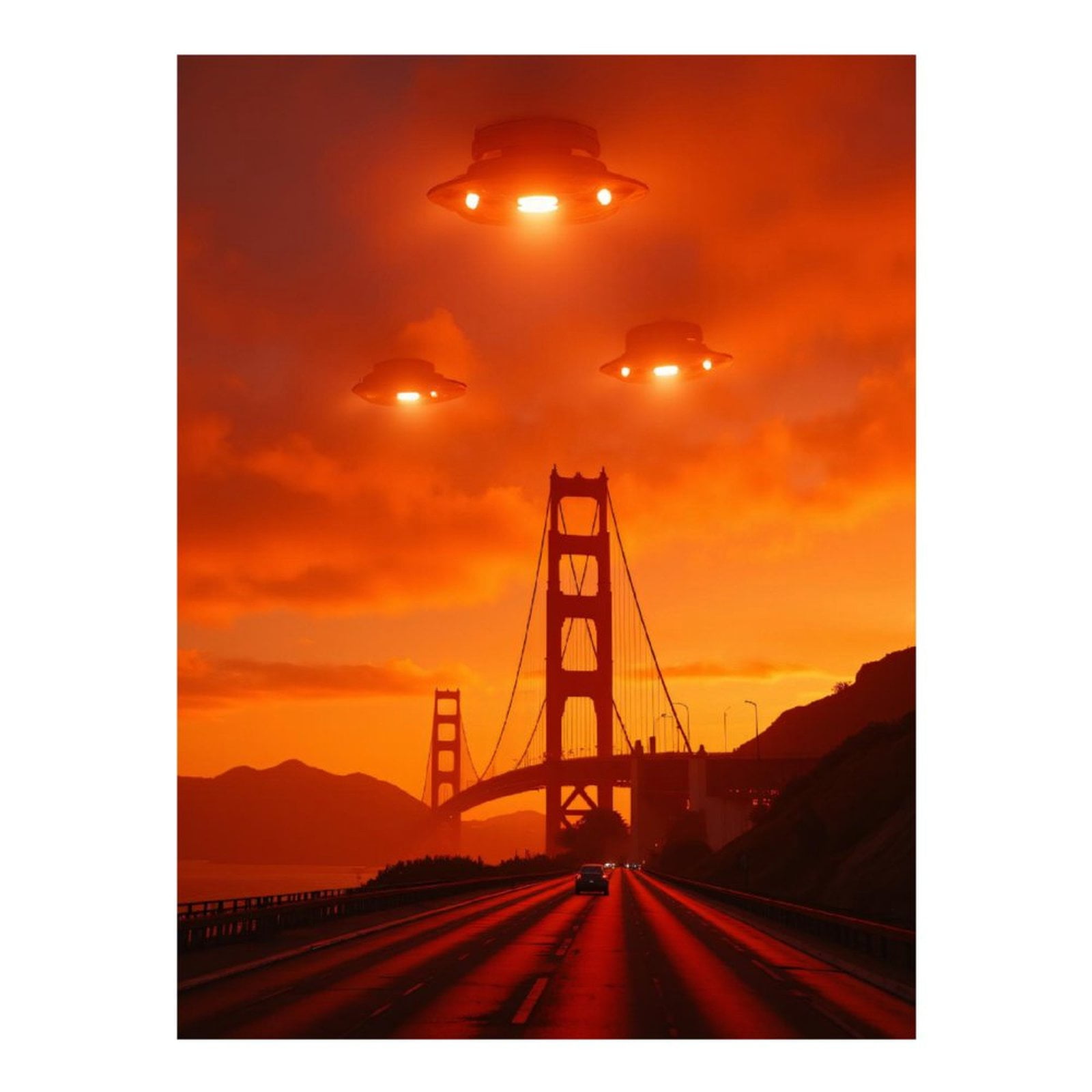 Diamond Art Kit for Adults, UFOs Sunset Bridge Landscape Diamond ...