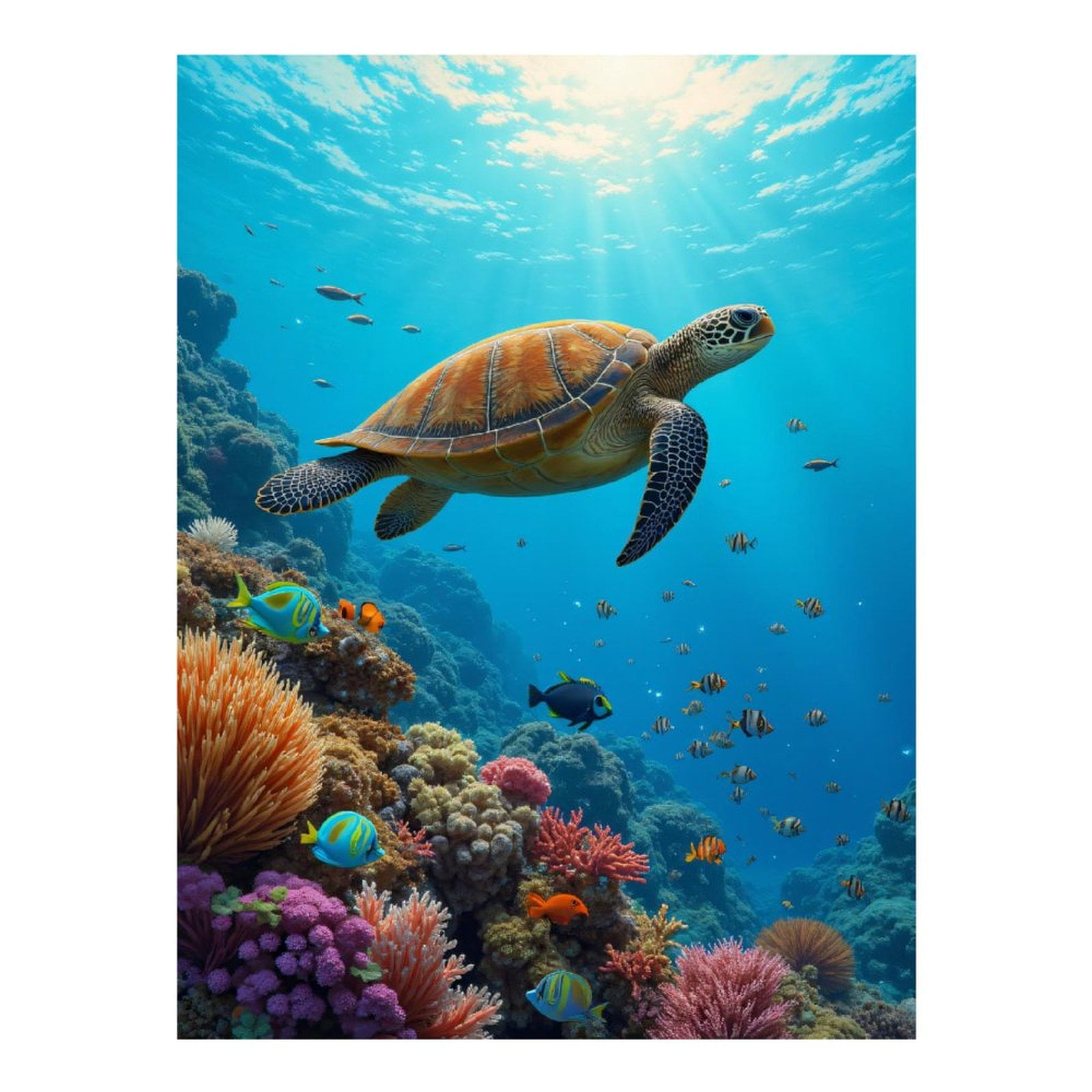 Diamond Art Kit for Adults, Underwater Sea Turtle Coral Reef Diamond ...