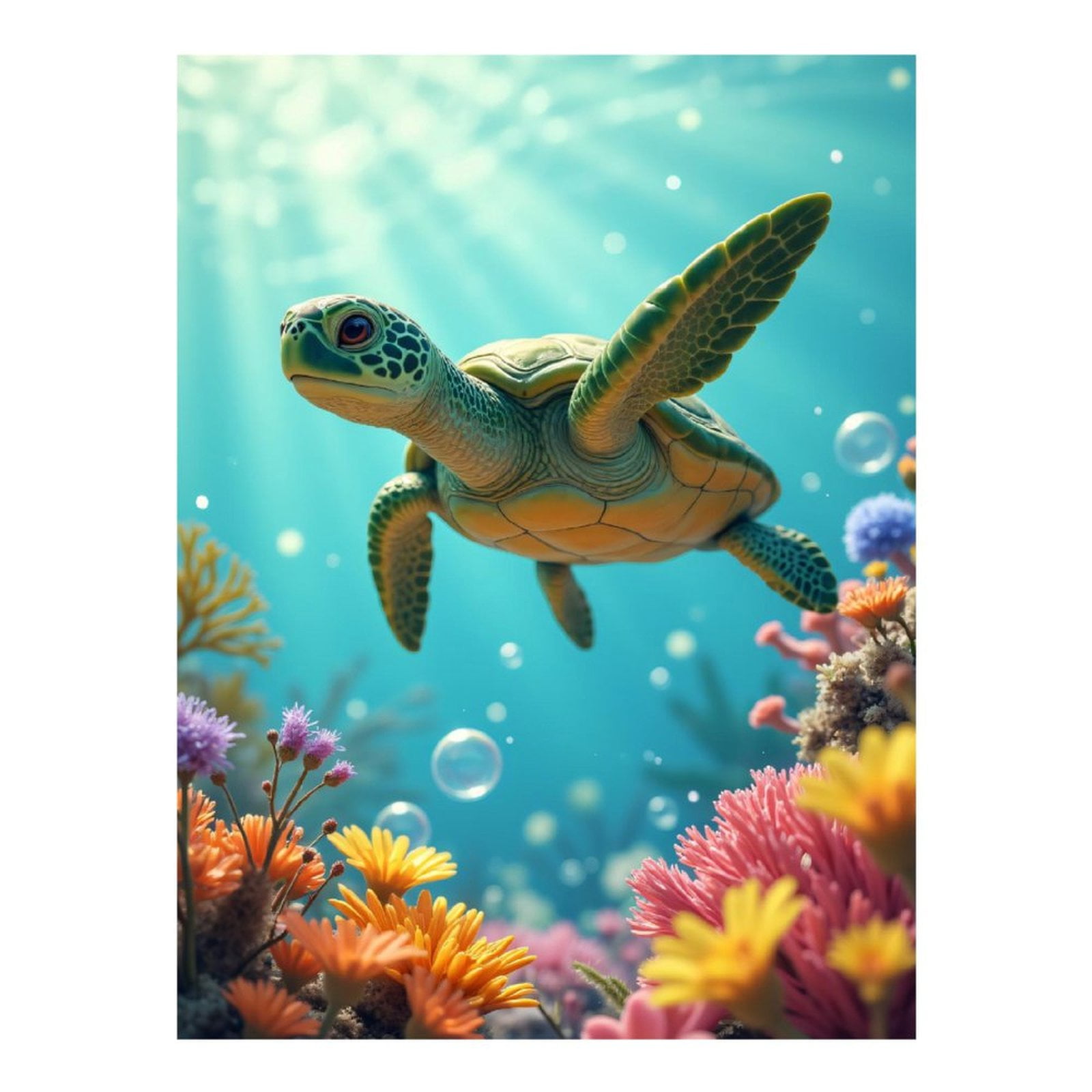 Diamond Art Kit for Adults, Underwater Sea Turtle Coral Reef Diamond ...