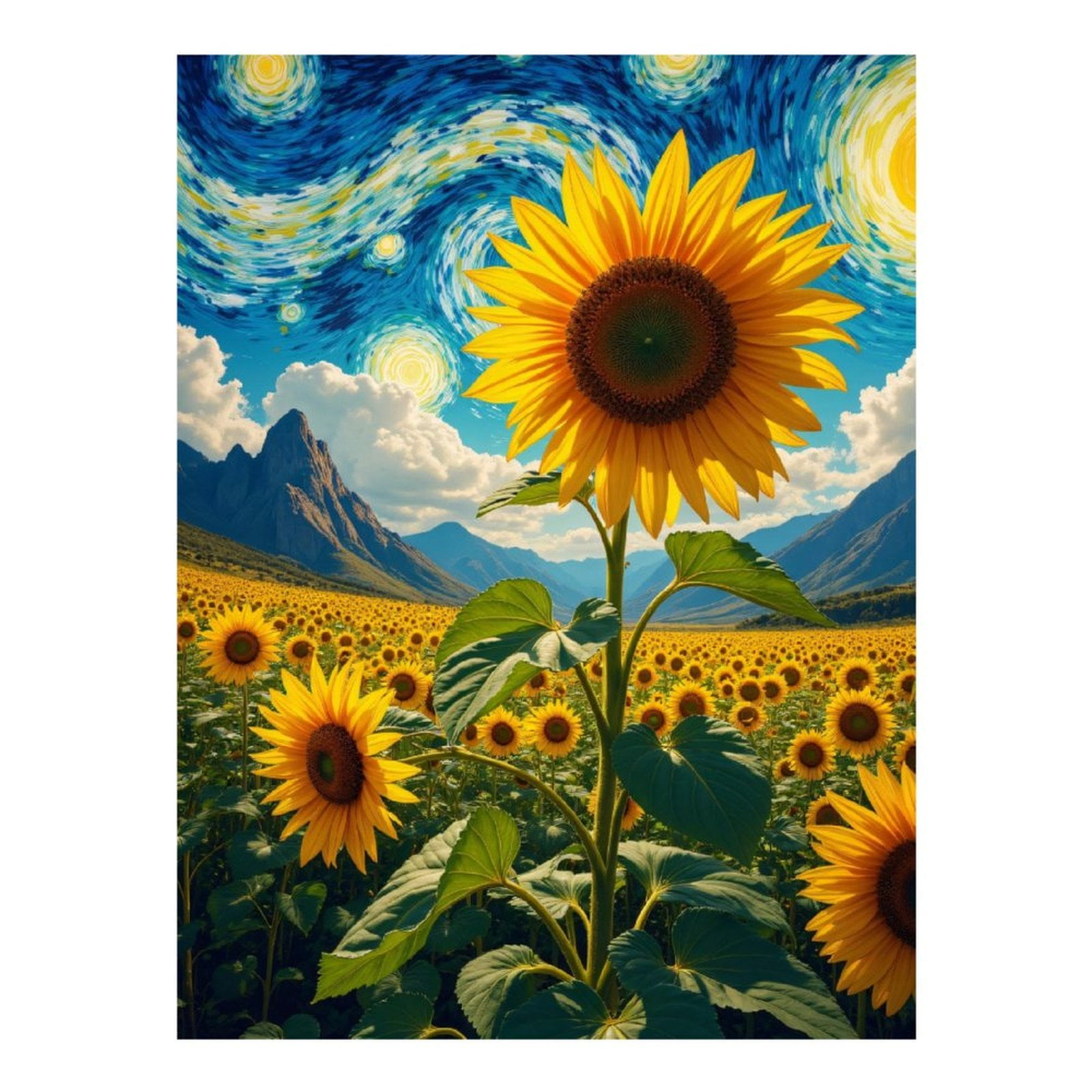Diamond Art Kit for Adults, Van Gogh Inspired Sunflower Field Diamond ...